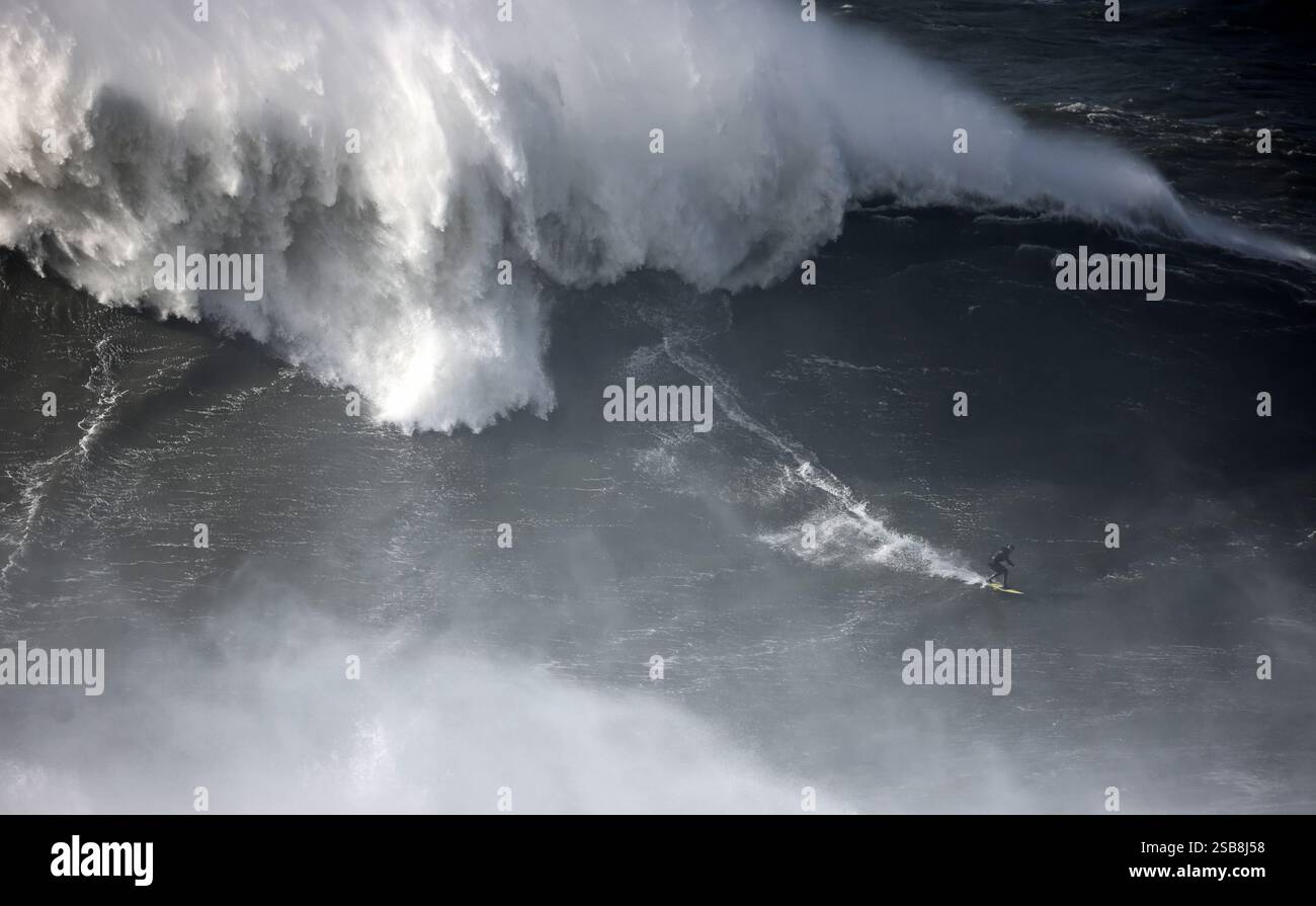 NAZARE, PORTUGAL - JANUARY 30: Nick von Rupp of Portugal is riding a ...