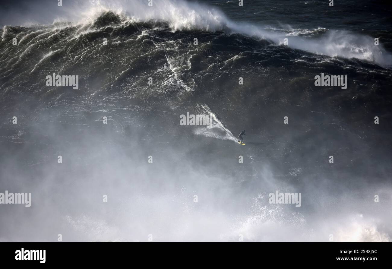 NAZARE, PORTUGAL - JANUARY 30: Nick von Rupp of Portugal is riding a ...