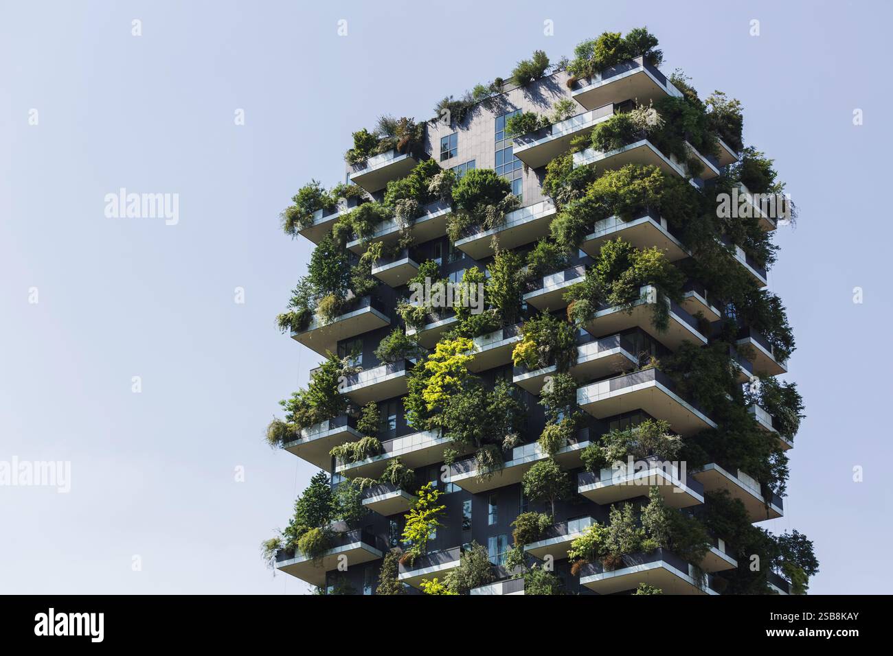 Residential tower, an example of modern architecture with various ...