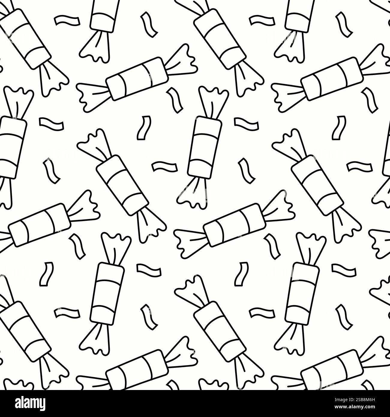 This design showcases a repeating pattern of candy illustrations ...