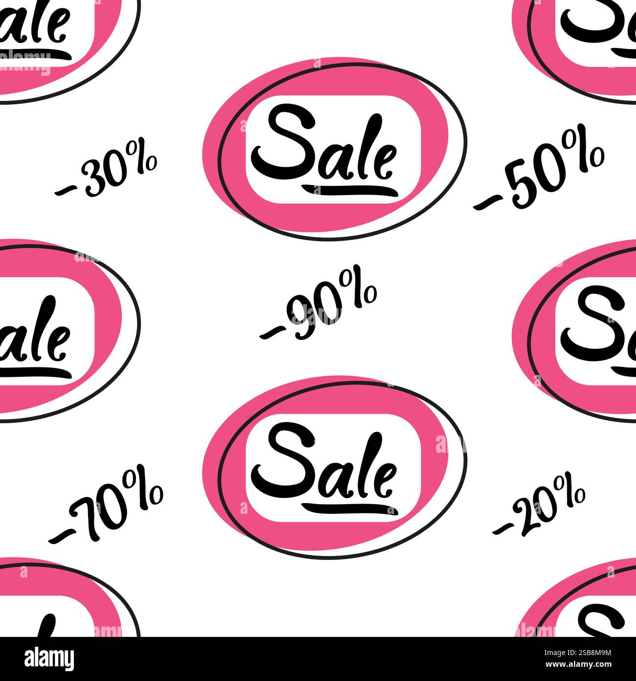 Discount labels with various markdown percentages in pink and black ...