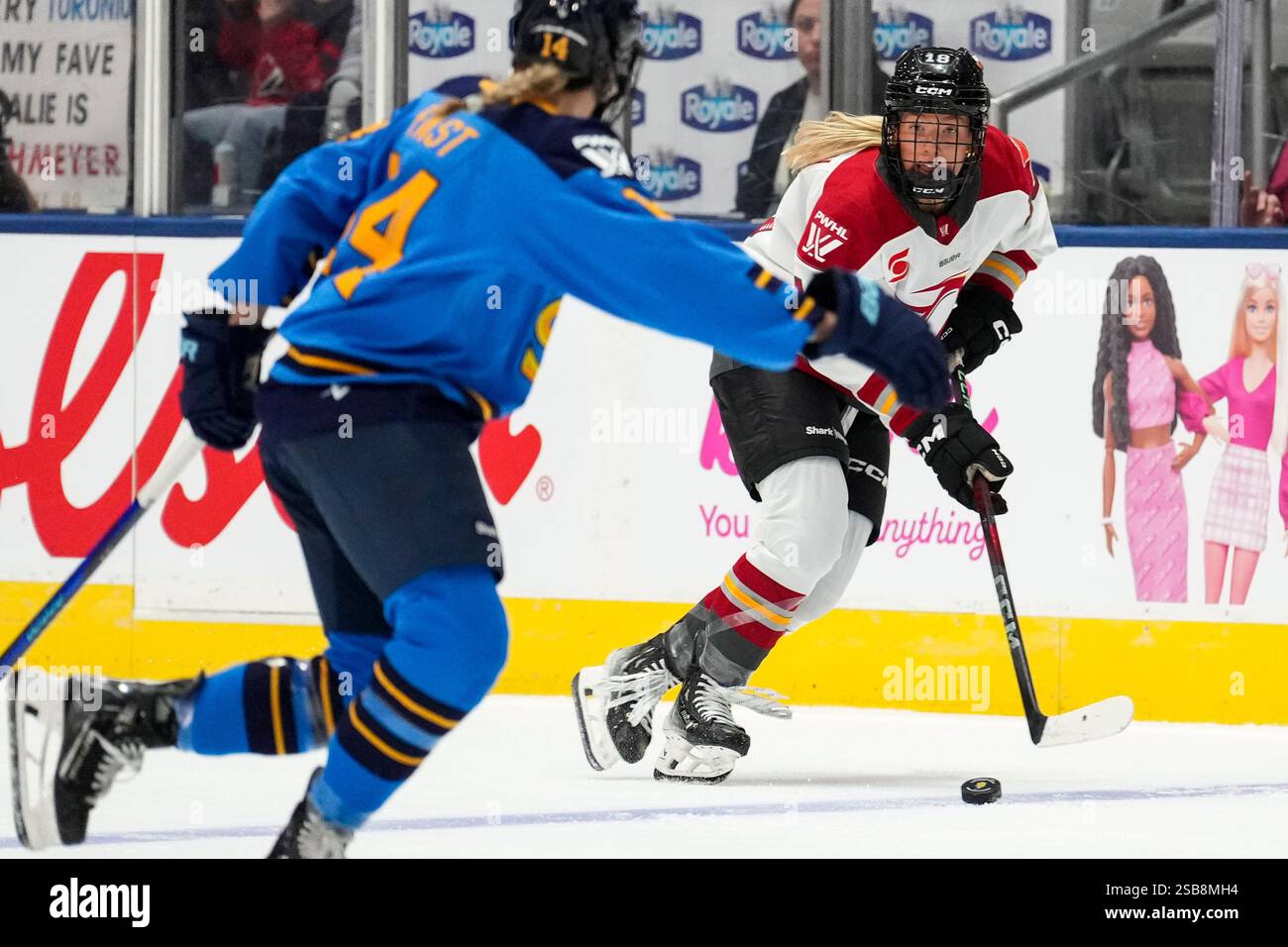 Toronto, Canada. 01st Feb, 2025. Ottawa Charge forward Mannon McMahon ...