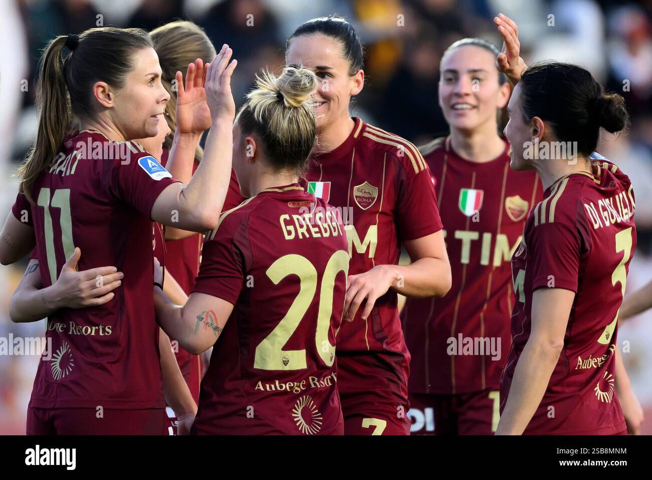 Roma, Italy. 01st Feb, 2025. Emilie Haavi of AS Roma celebrates with ...