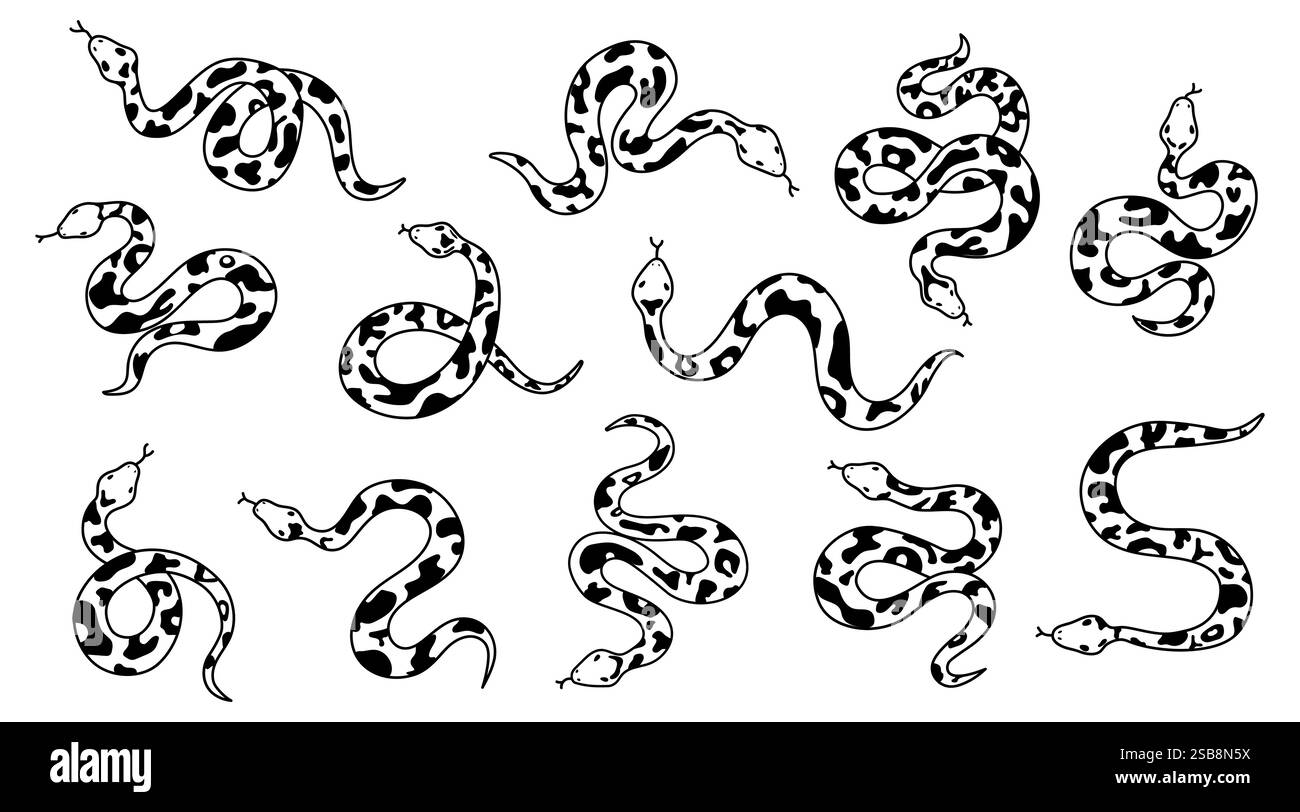 flat design snake silhouette collection Stock Vector Image & Art - Alamy