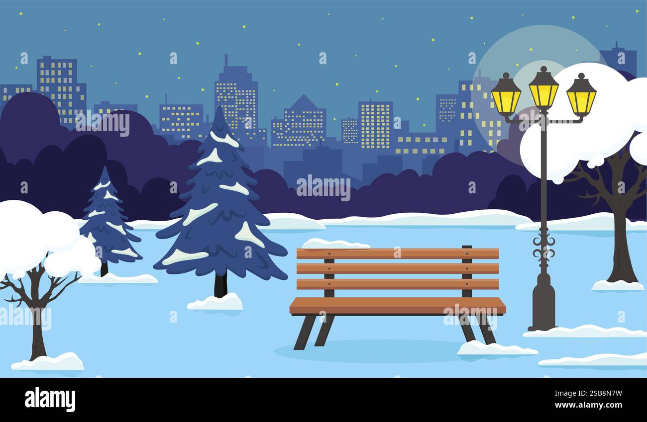 Frosty winter trees illuminated Stock Vector Images - Alamy