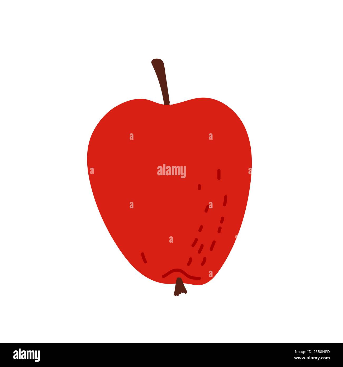A vibrant red apple on a white background creates a simple yet ...
