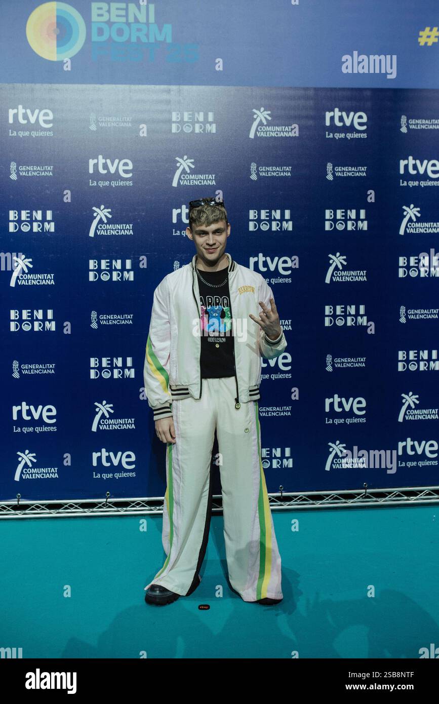 ALMÁCOR poses at the photocall prior to the final of Benidorm Fest 2025 ...