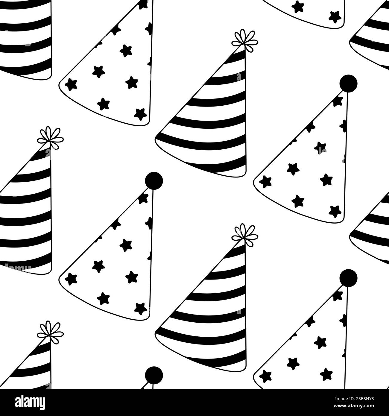 Fun and festive party hats pattern for celebrations and events Stock ...