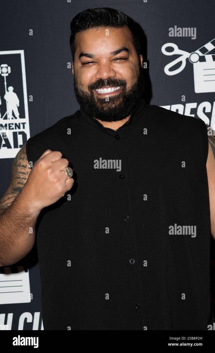 Adrian Dev arrives at the "Grace Point" film premiere on January 30, 2025 at the Regal Cinemas ...