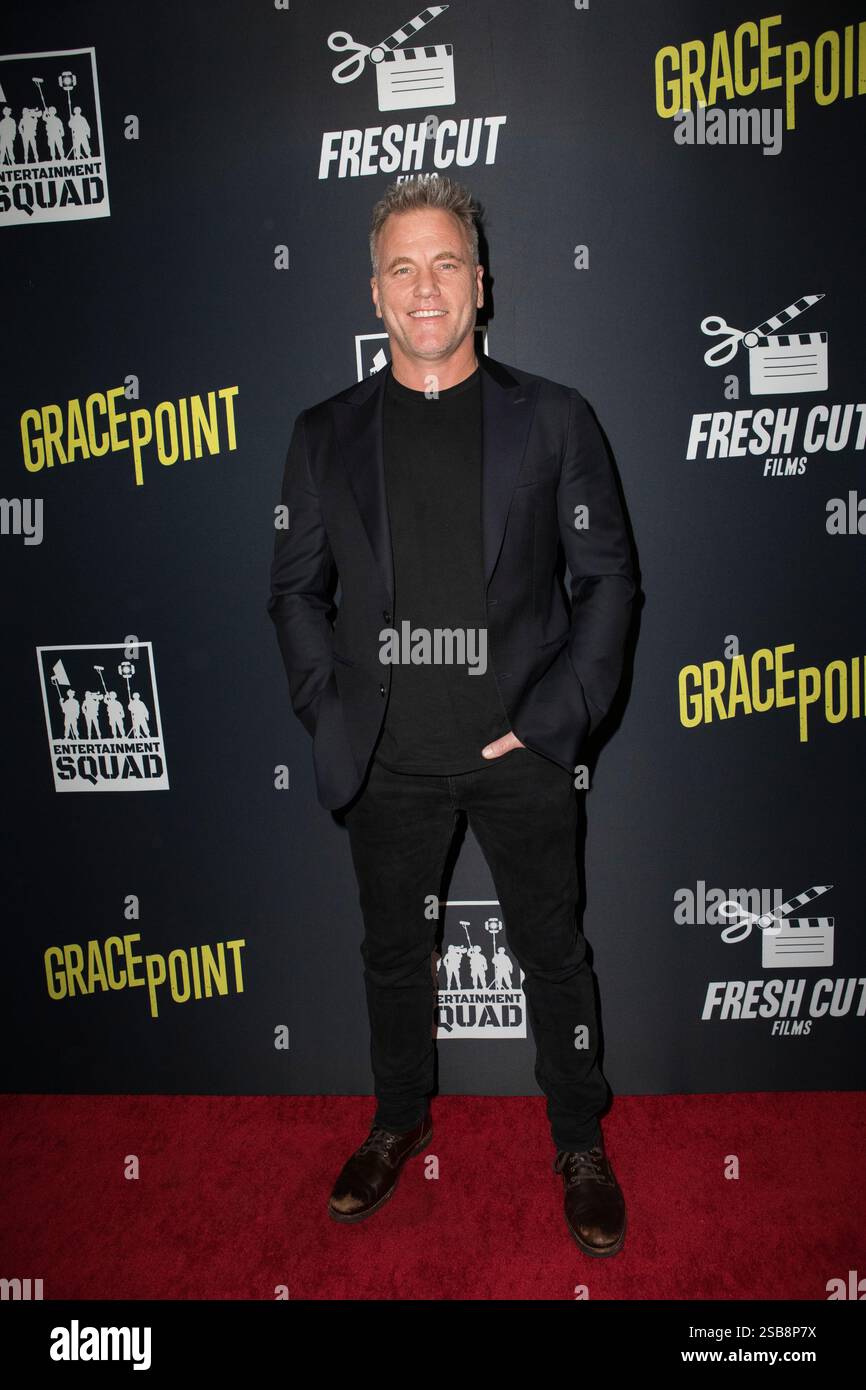 Sean Carrigan arrives at the "Grace Point" film premiere on January 30 ...