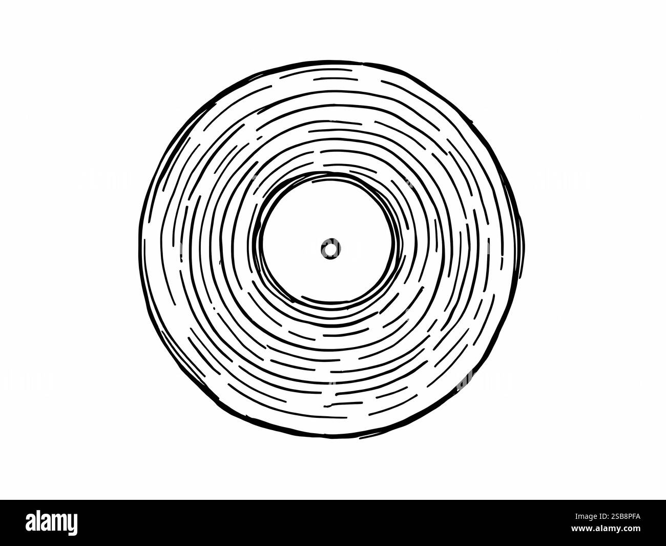 Hand-Drawn Vinyl Record Line Art Stock Photo - Alamy