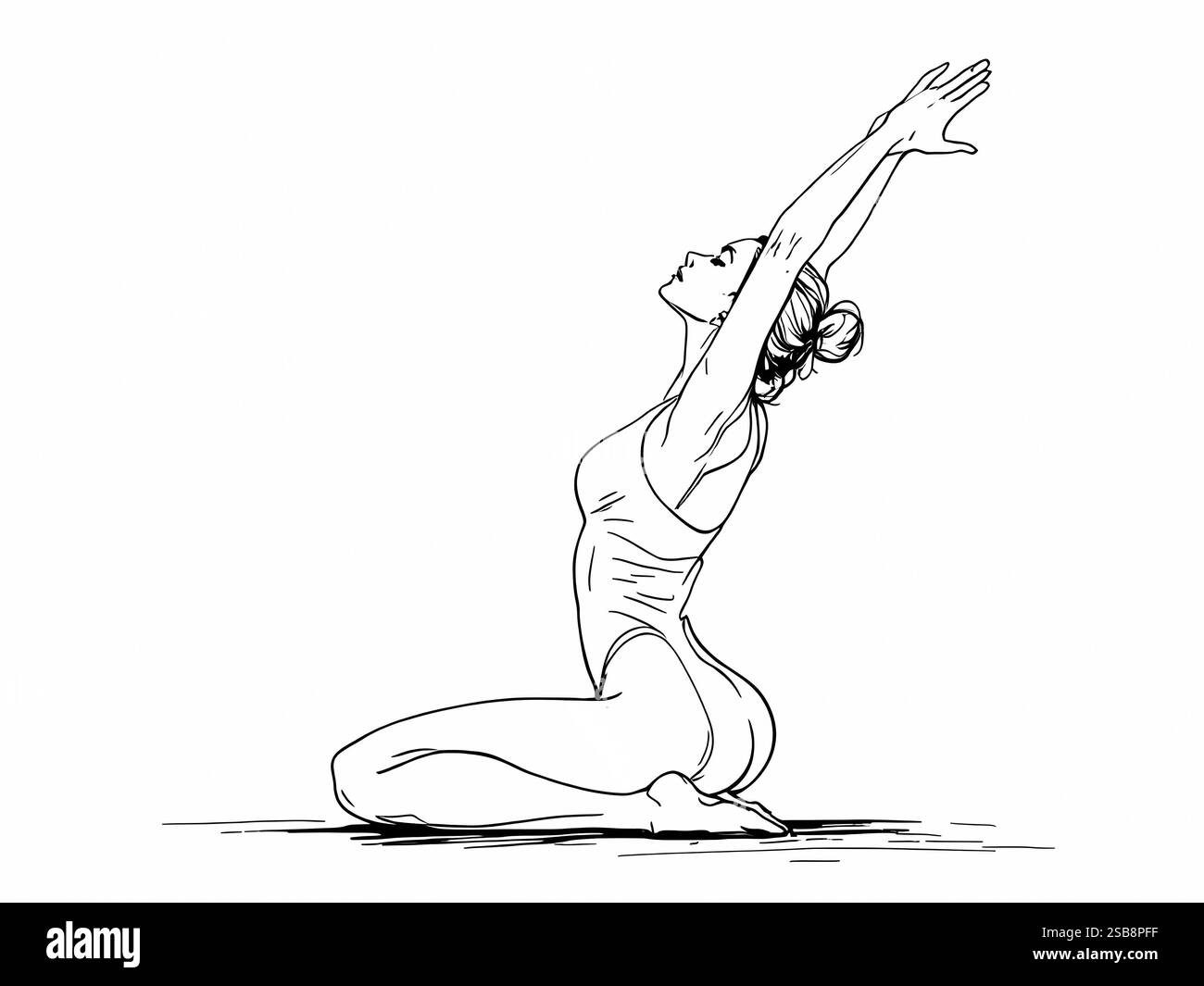 Line art fitness woman Cut Out Stock Images & Pictures - Alamy