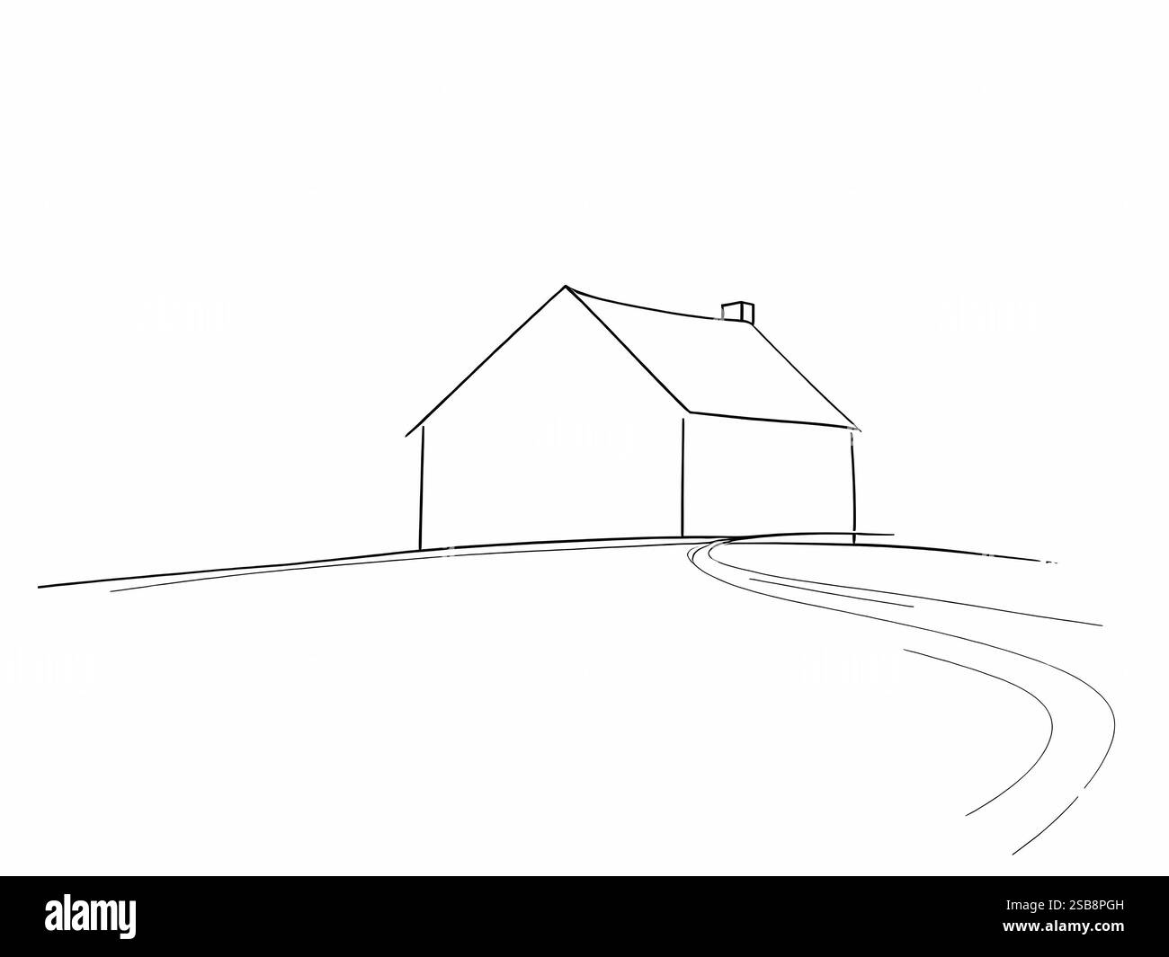 Minimalist House with Curved Pathway Stock Photo - Alamy