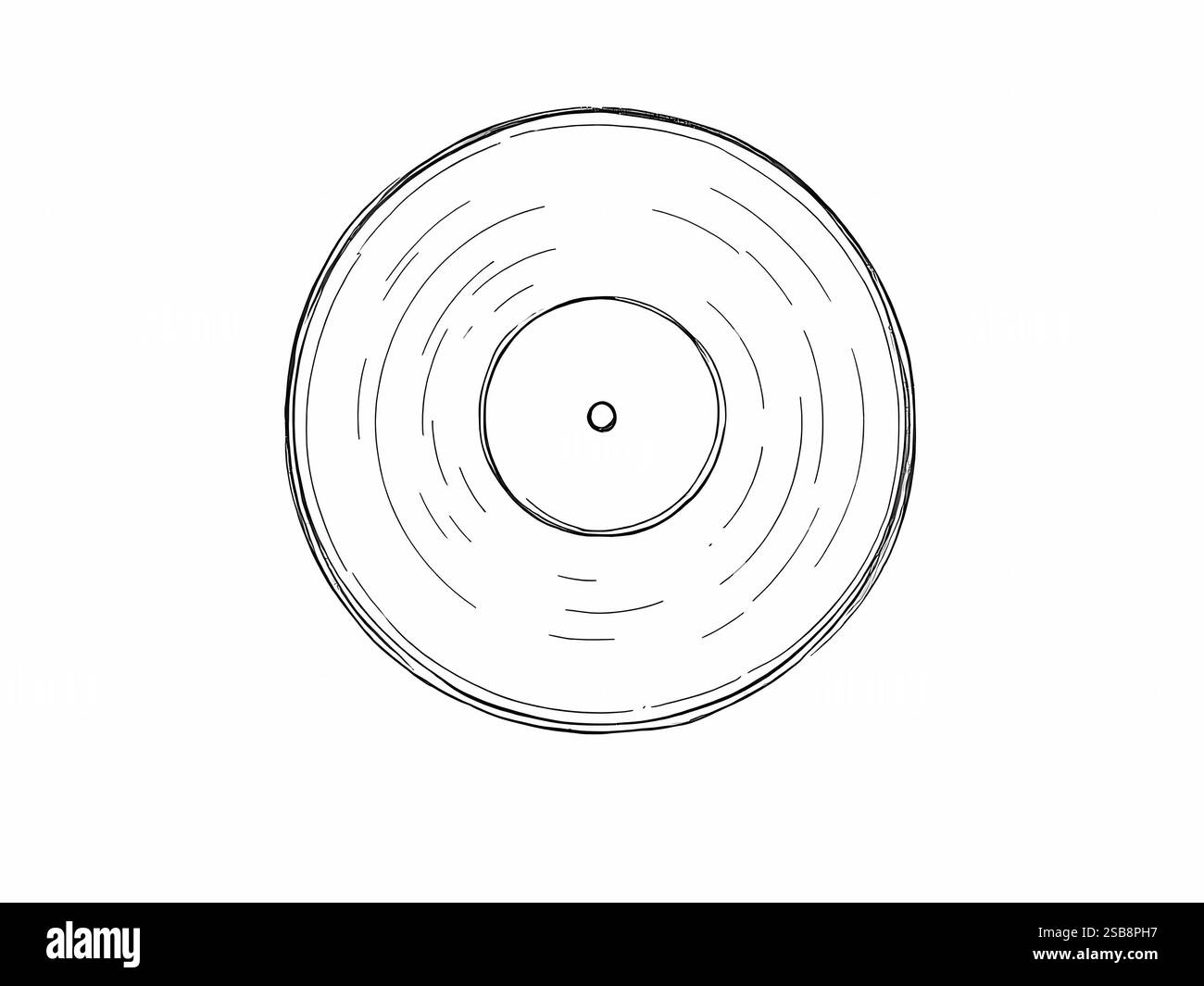 Minimalist Vinyl Record Line Drawing Stock Photo - Alamy