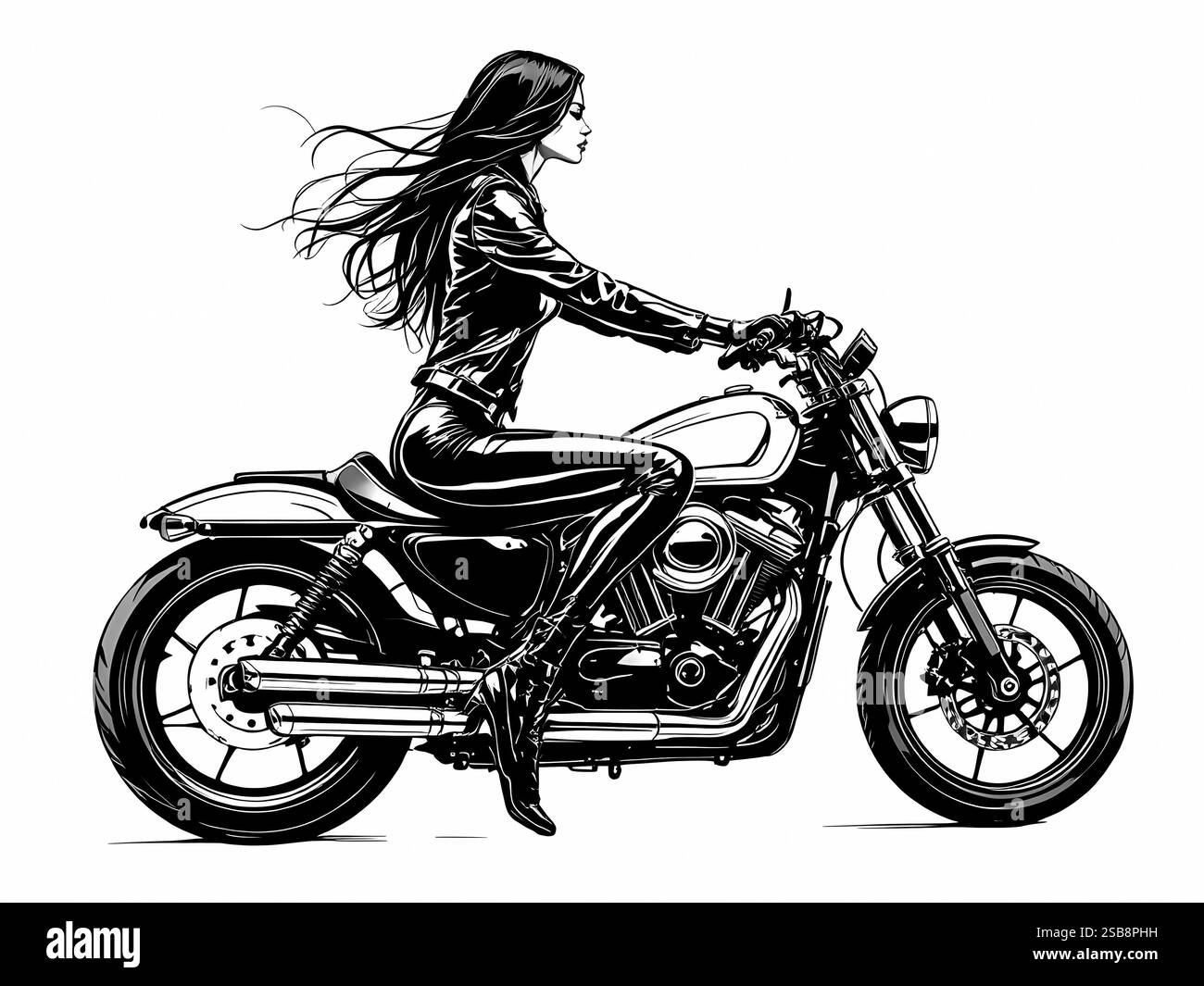 Female riding motorcycle silhouette hi-res stock photography and images ...