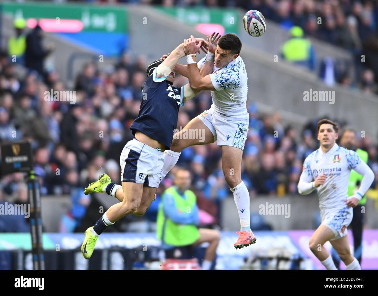 Edinburgh, UK. 1st Feb, 2025. Darcy Graham of Scotland and Tommaso ...