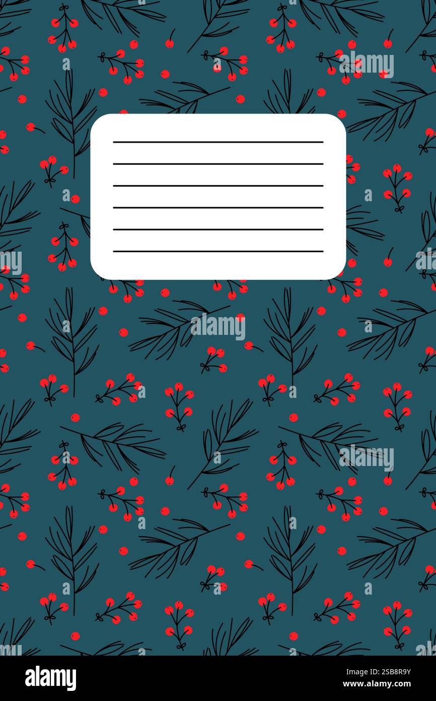 Beautiful floral patterned notebook cover with contrasting colors and ...