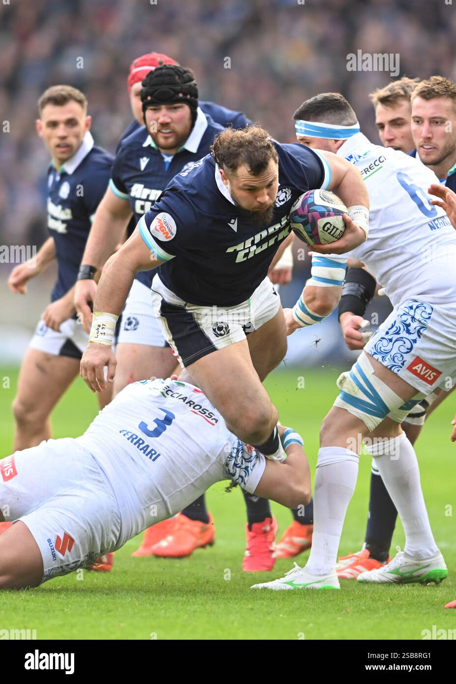 Edinburgh, UK. 1st Feb, 2025. Pierre Schoeman of Scotland and Simone ...