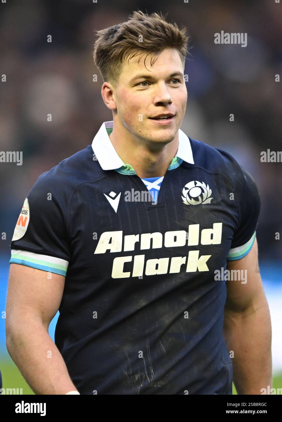 Edinburgh, UK. 1st Feb, 2025. Huw Jones of Scotland during the Six ...