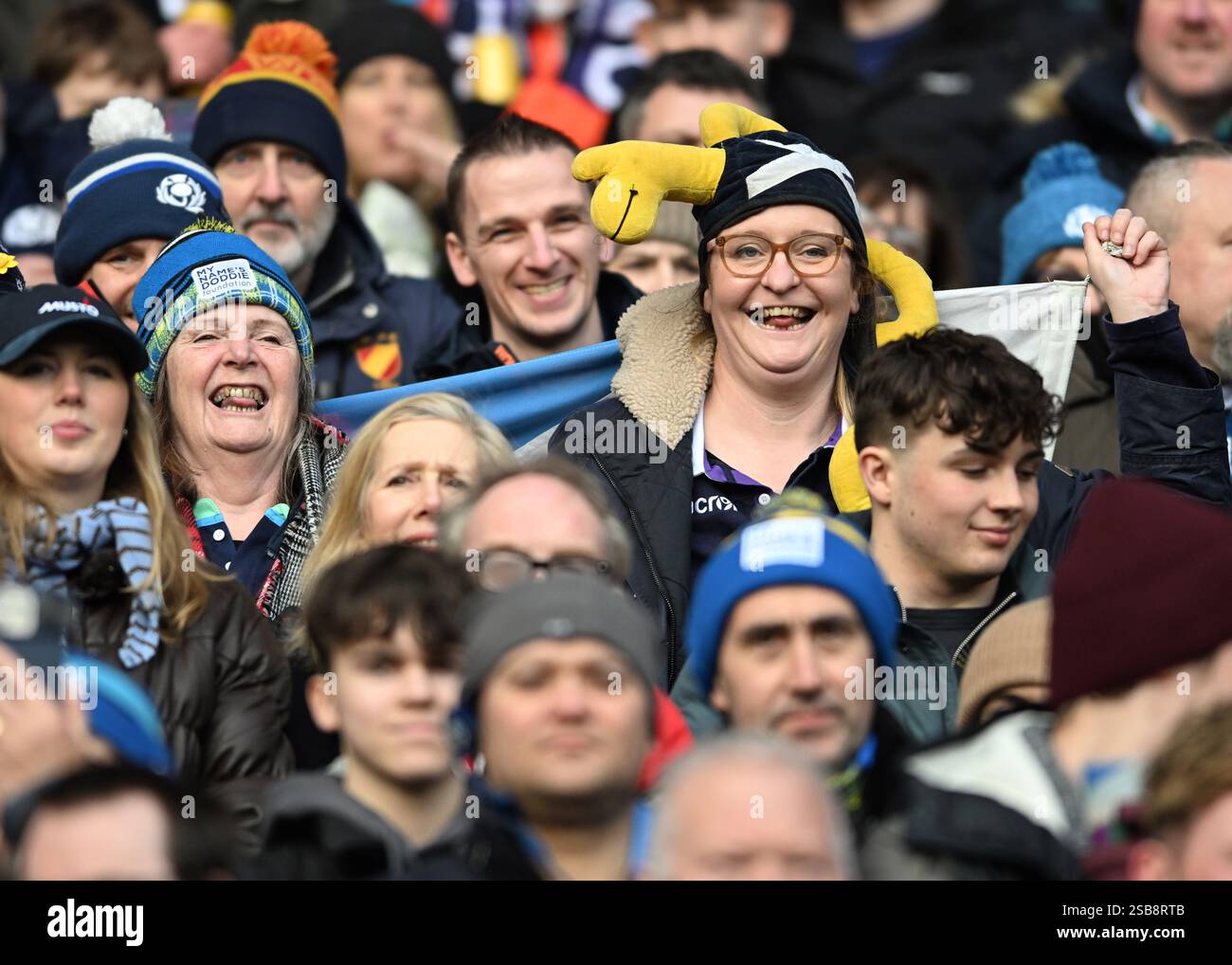 Edinburgh, UK. 1st Feb, 2025. Scotland fans during the Six Nations ...