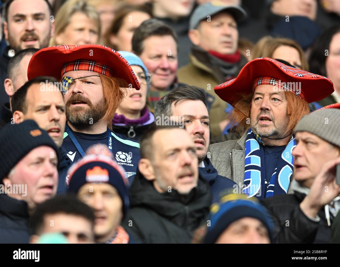 Edinburgh, UK. 1st Feb, 2025. Scotland fans during the Six Nations ...
