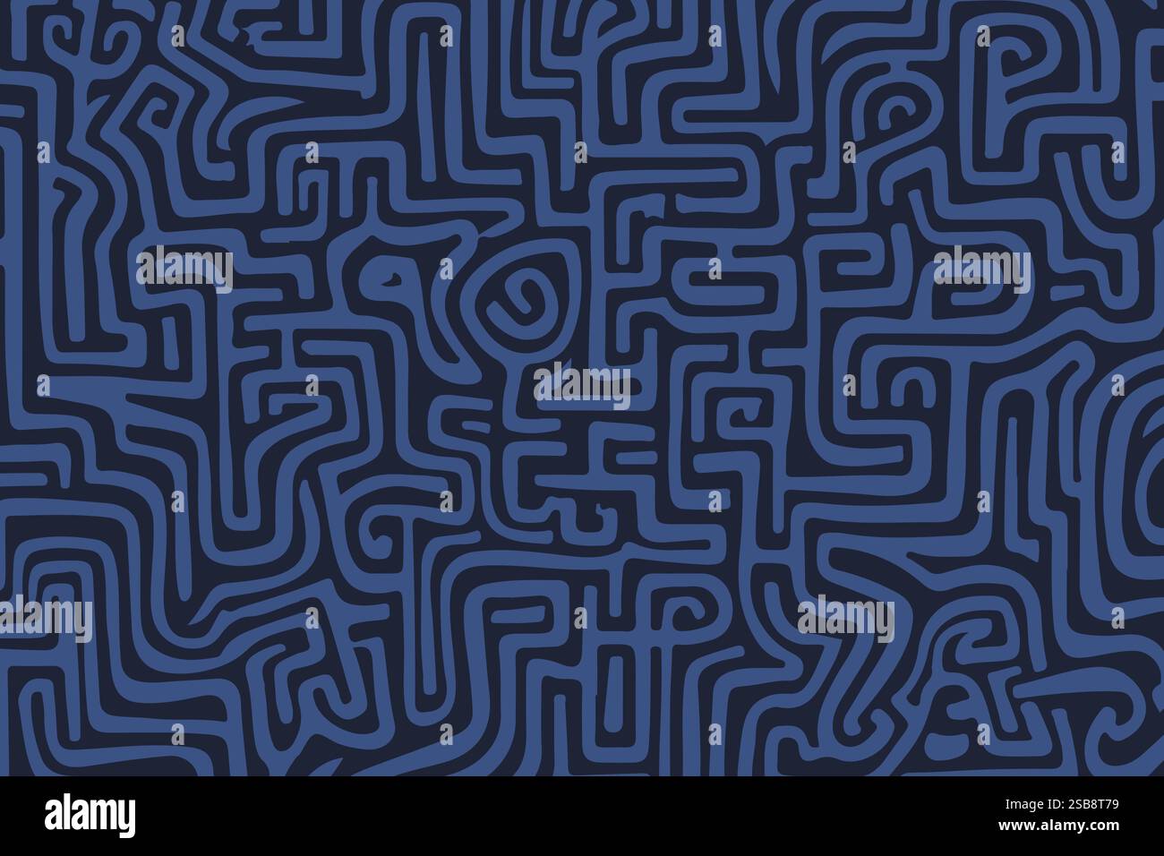Intricate Blue and Black Maze Pattern Stock Vector Image & Art - Alamy