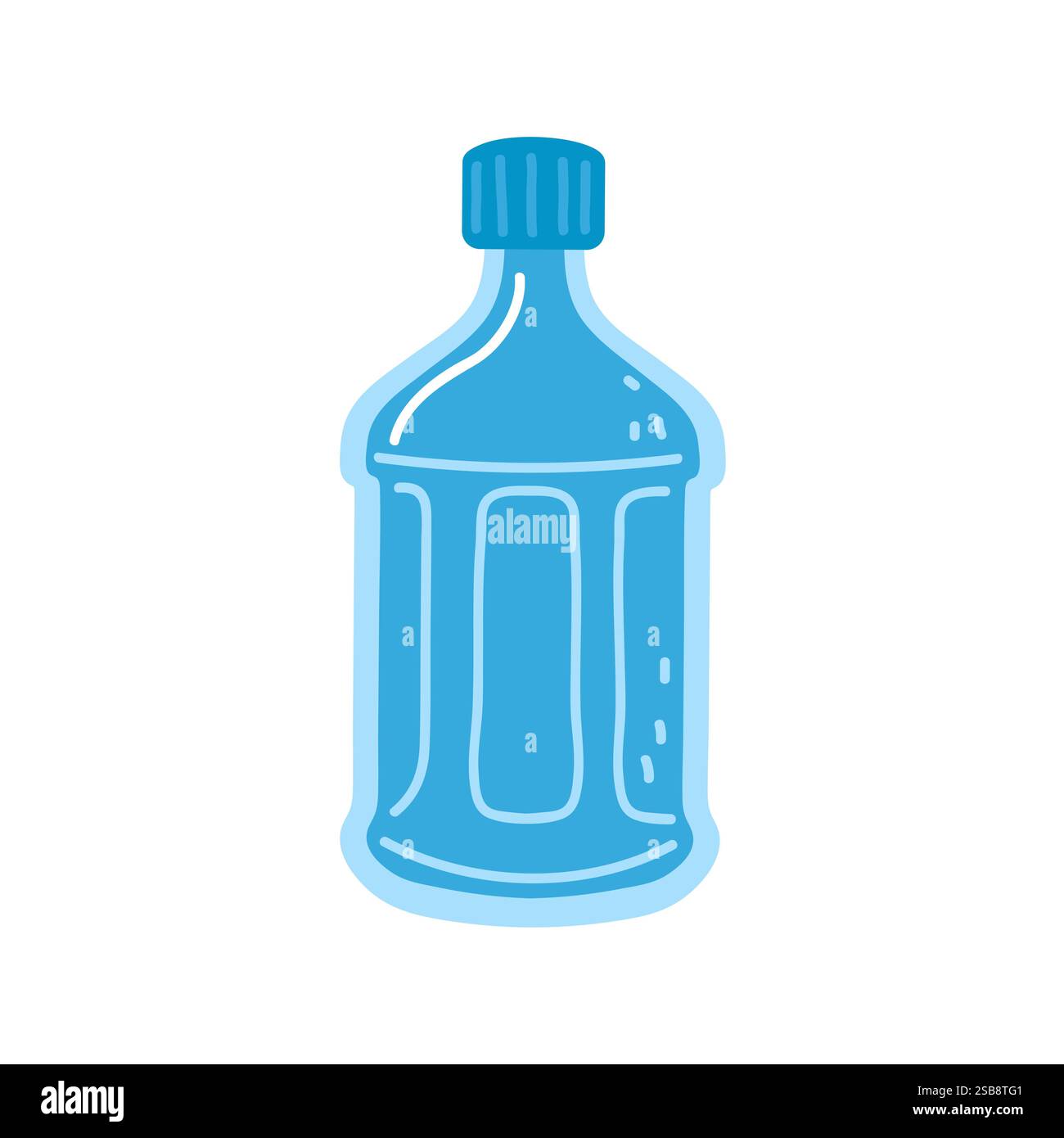 Sustainable blue water bottle on white background, highlighting ...