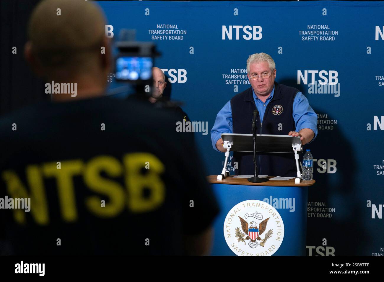 National Transportation Safety Board member Todd Inman speaks with ...