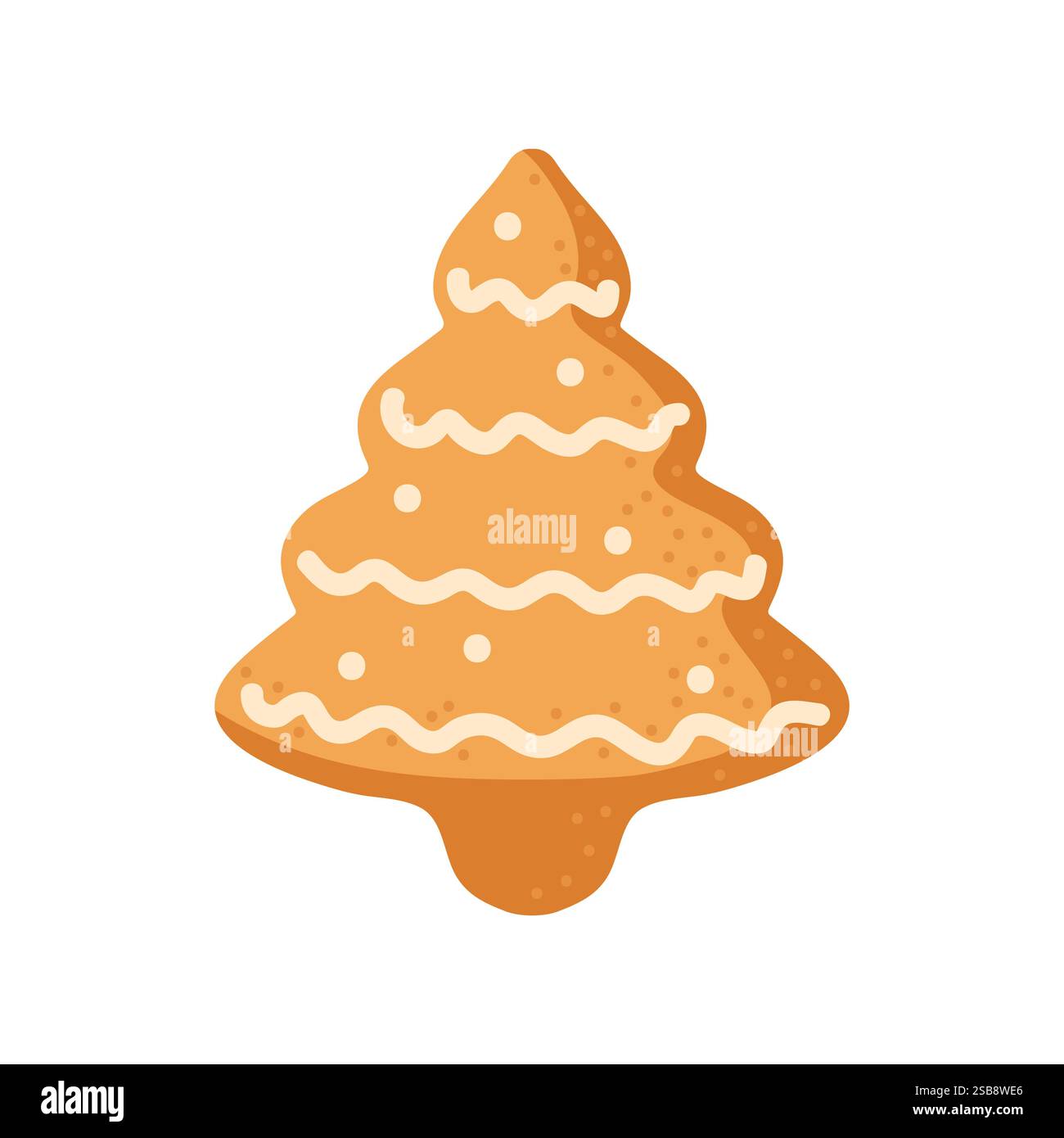 Gingery tree-shaped cookie decorated with icing, perfect for holiday ...