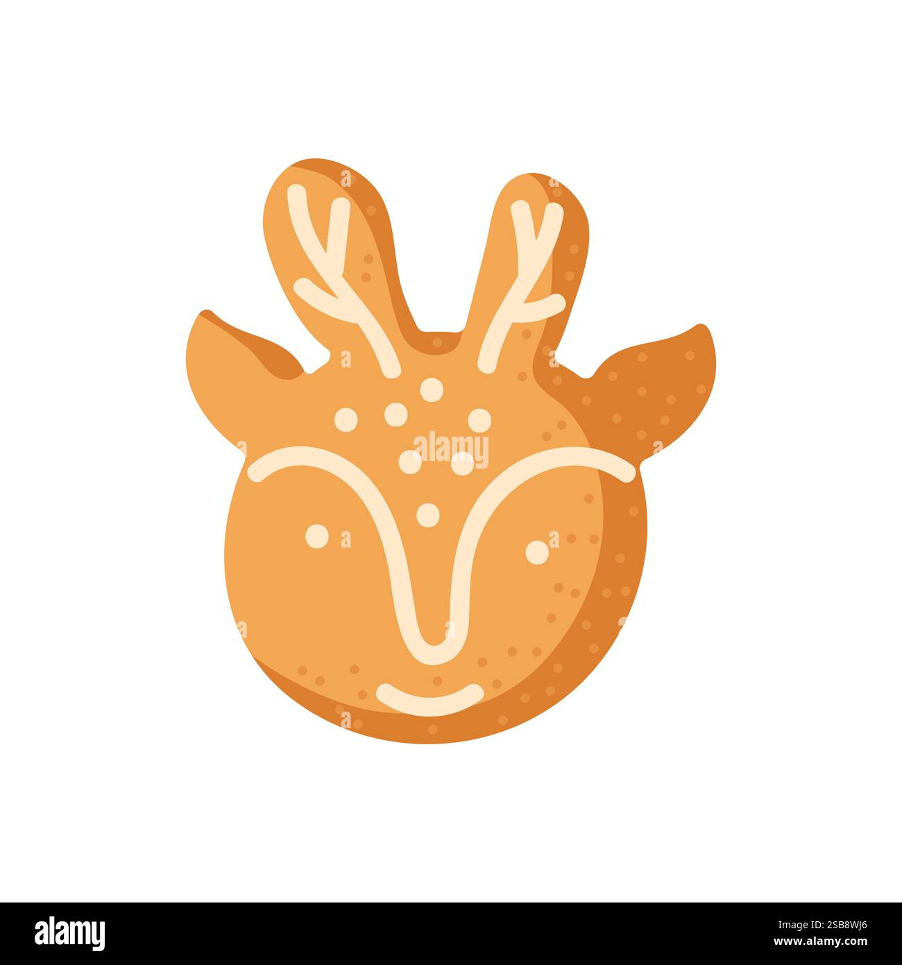 Cute cartoon deer head illustration featuring simple shapes and warm ...