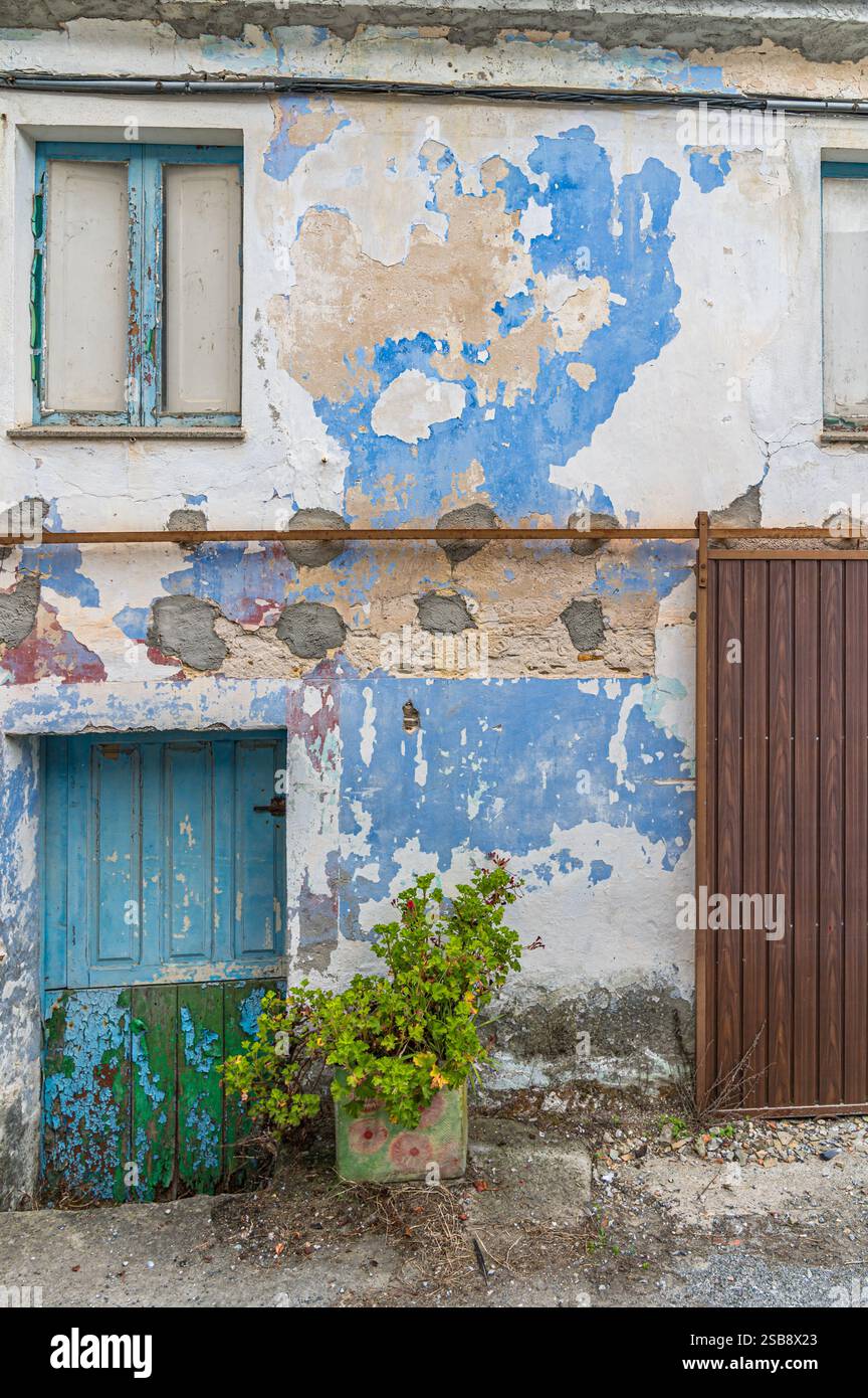 Colorful architecture in the village of Rinlo, Lugo province, Galicia ...