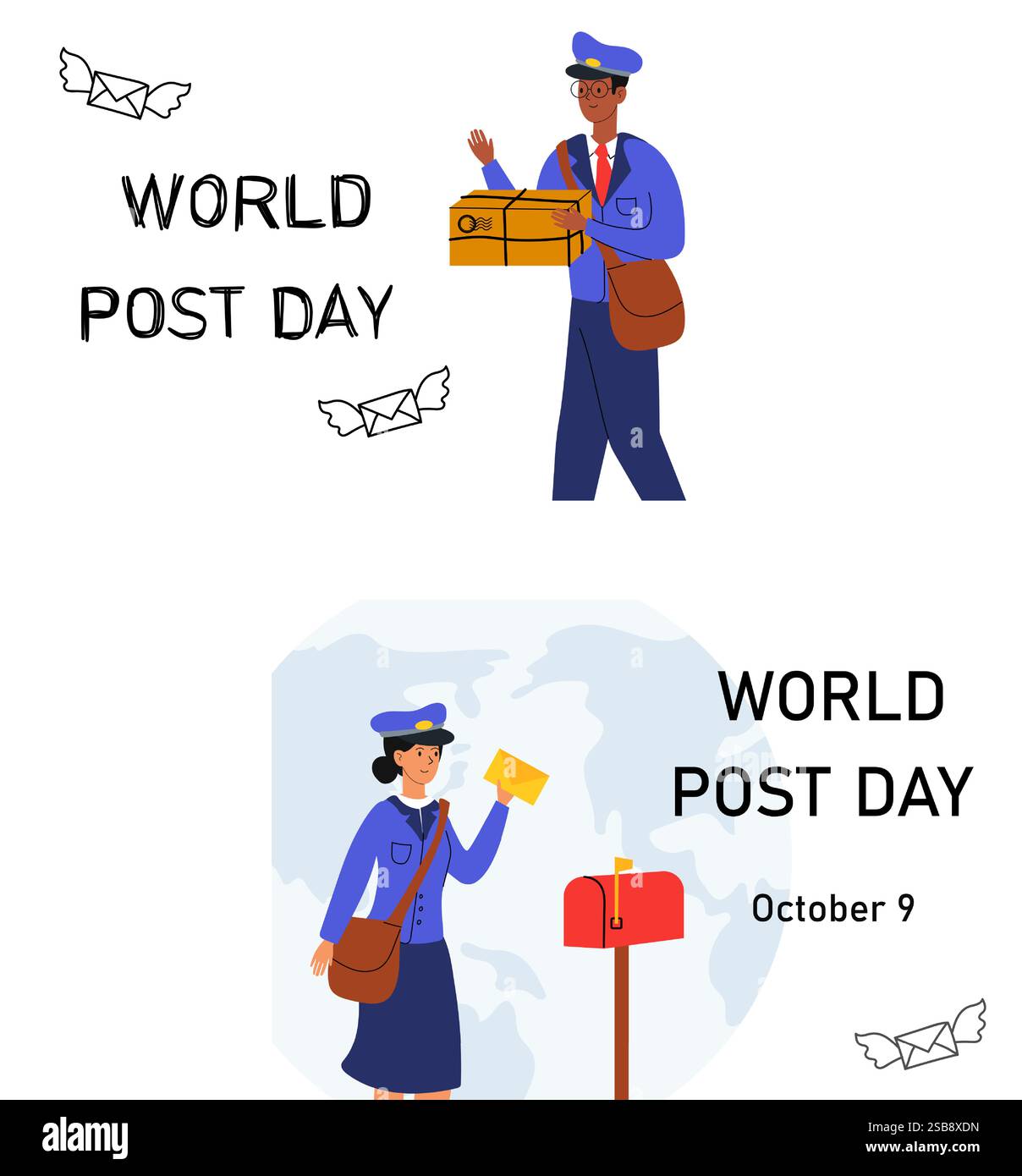 Celebrating World Post Day with a postal worker on October 9 in a ...