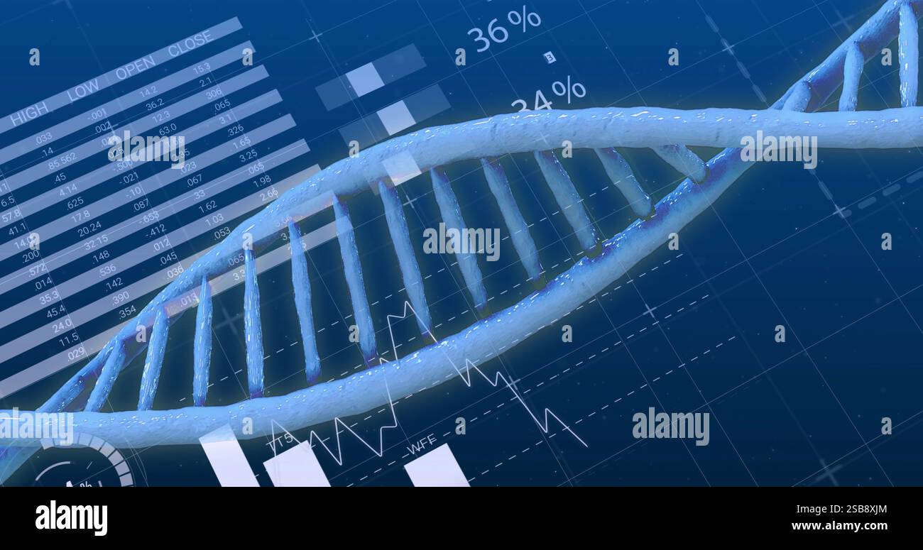 Dna strand data charts world hi-res stock photography and images - Alamy