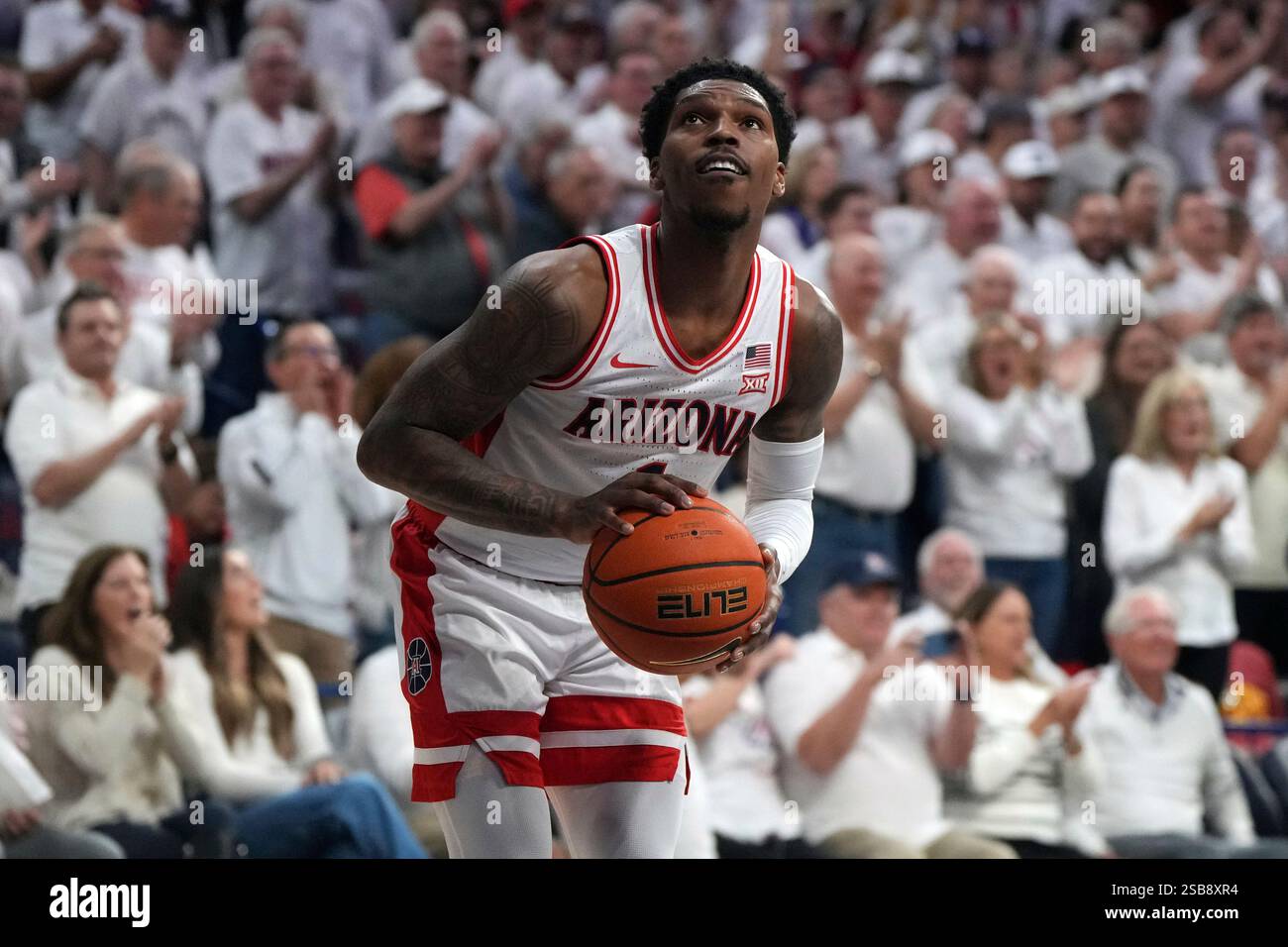 Arizona guard Caleb Love (1) during the first half of an NCAA college ...