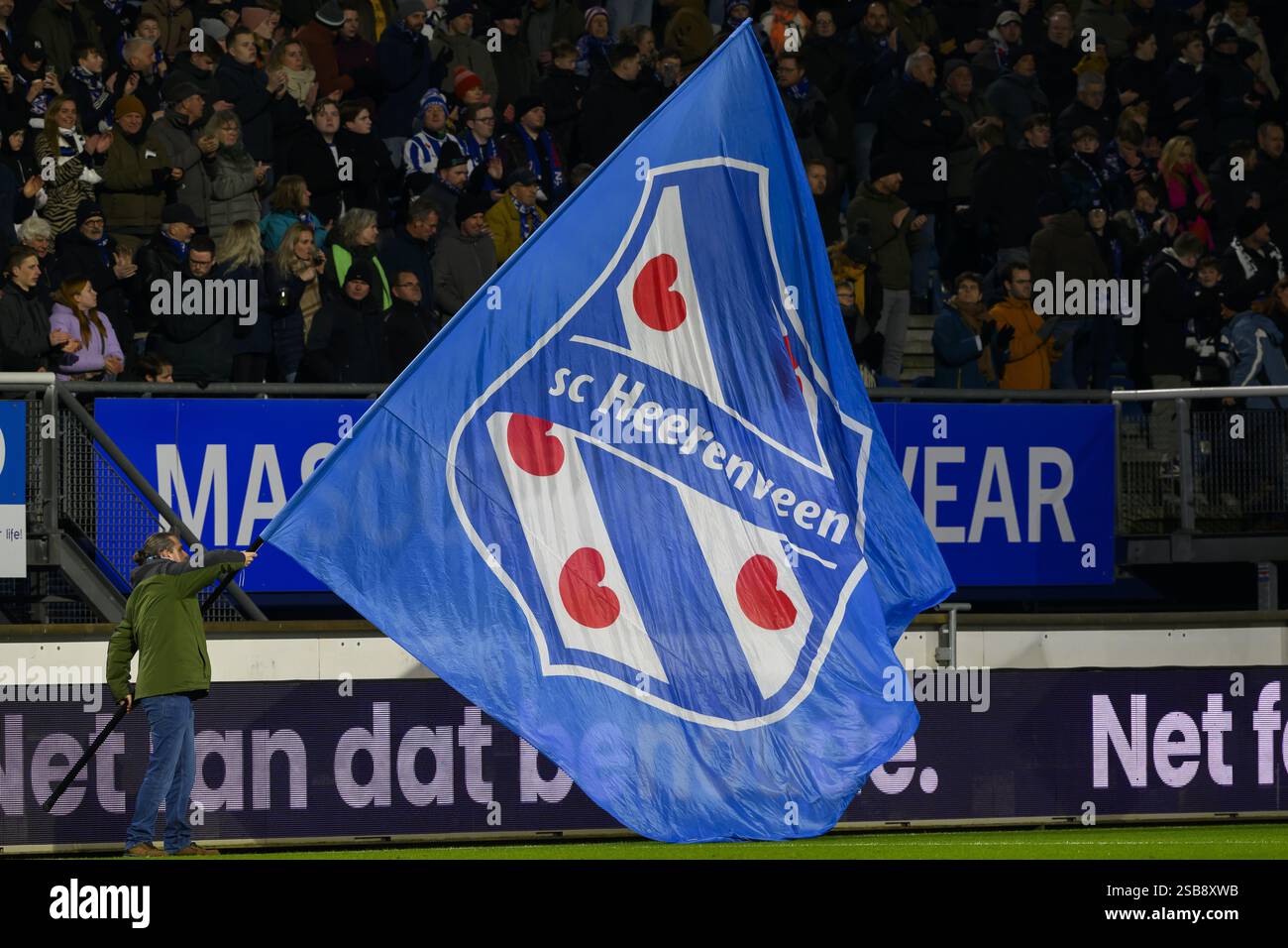HEERENVEEN - sc Heerenveen flag during the Dutch Eredivisie match ...