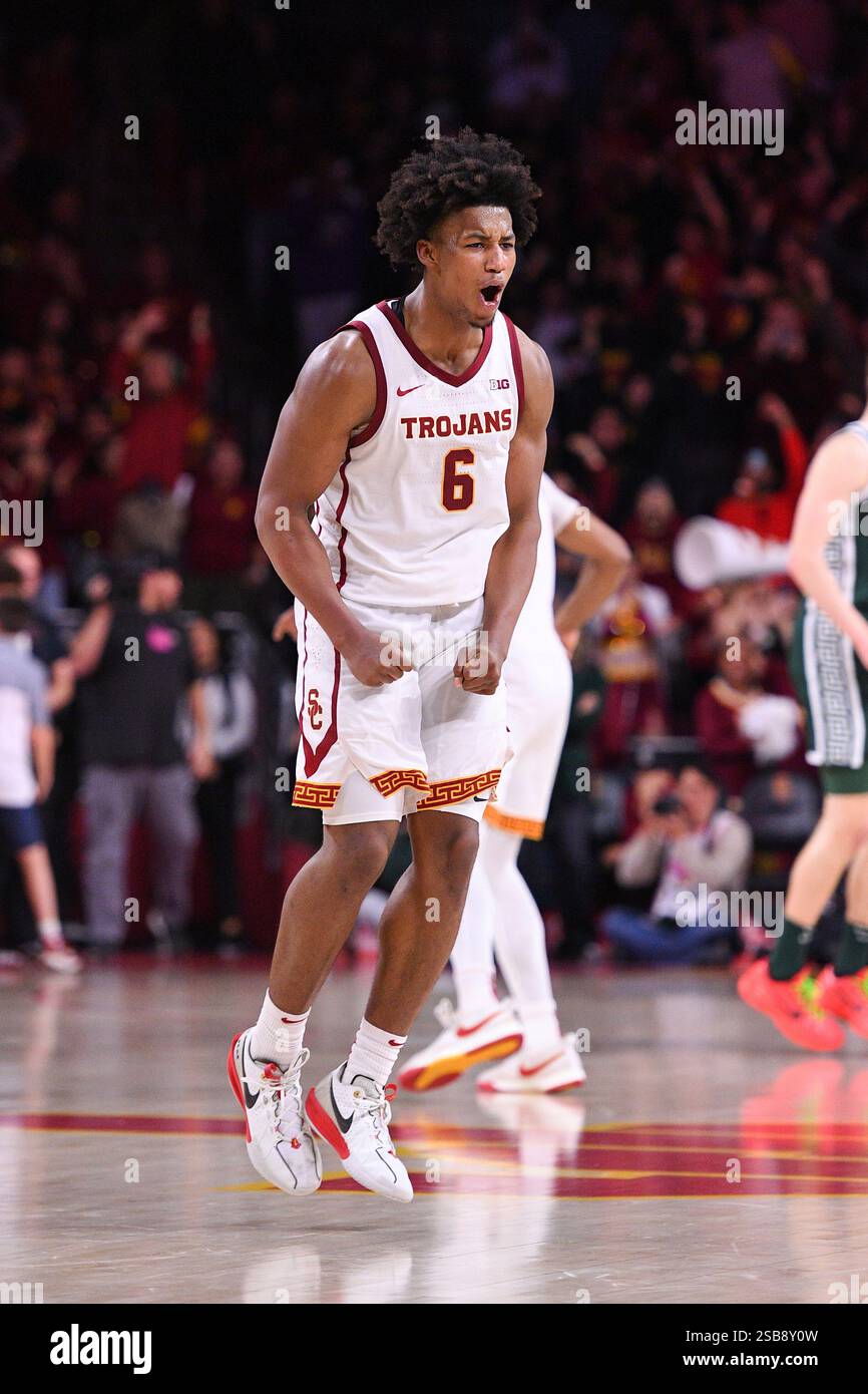 LOS ANGELES, CA - FEBRUARY 01: USC Trojans guard Wesley Yates III (6 ...
