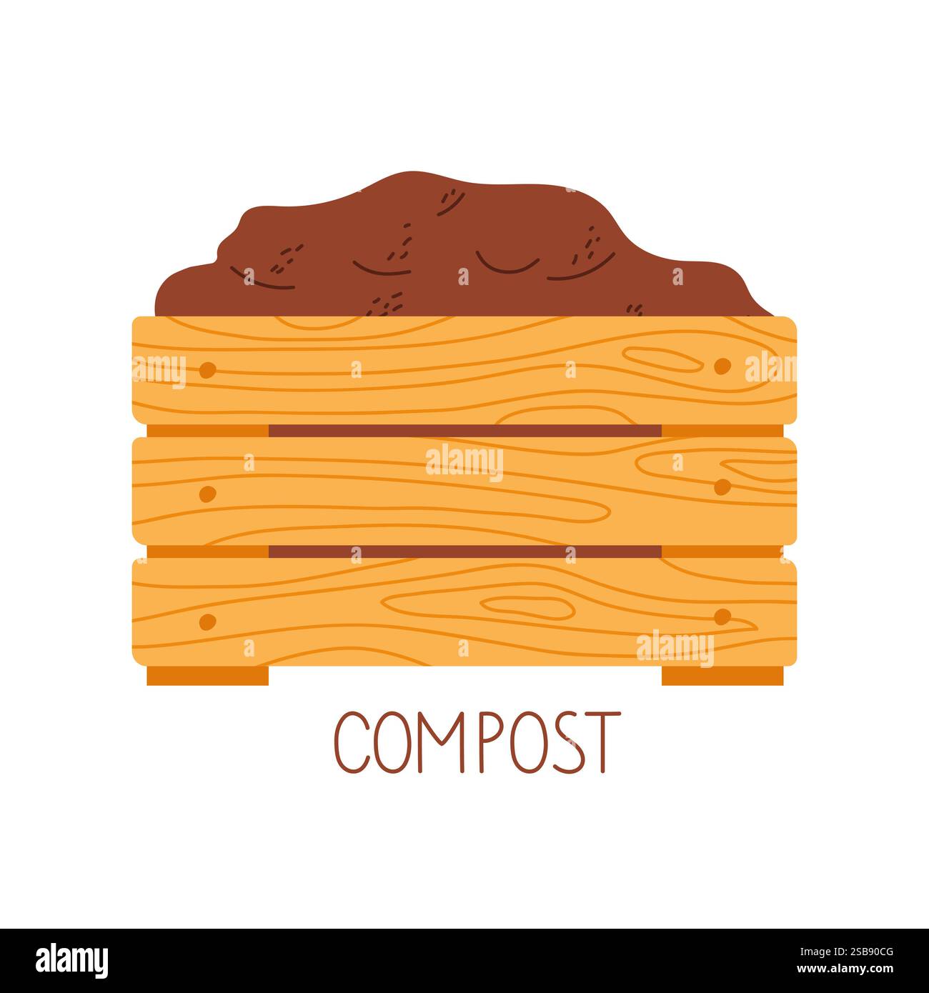 Wooden compost bin filled with rich organic material for sustainable ...
