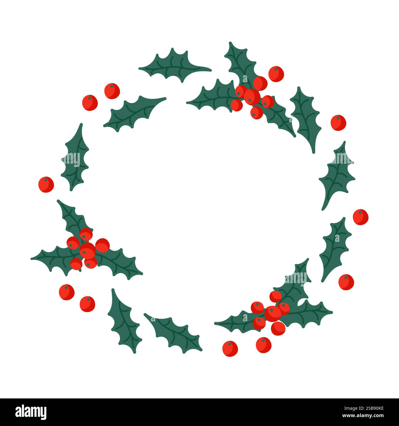 A decorative wreath featuring red berries and green holly leaves for ...