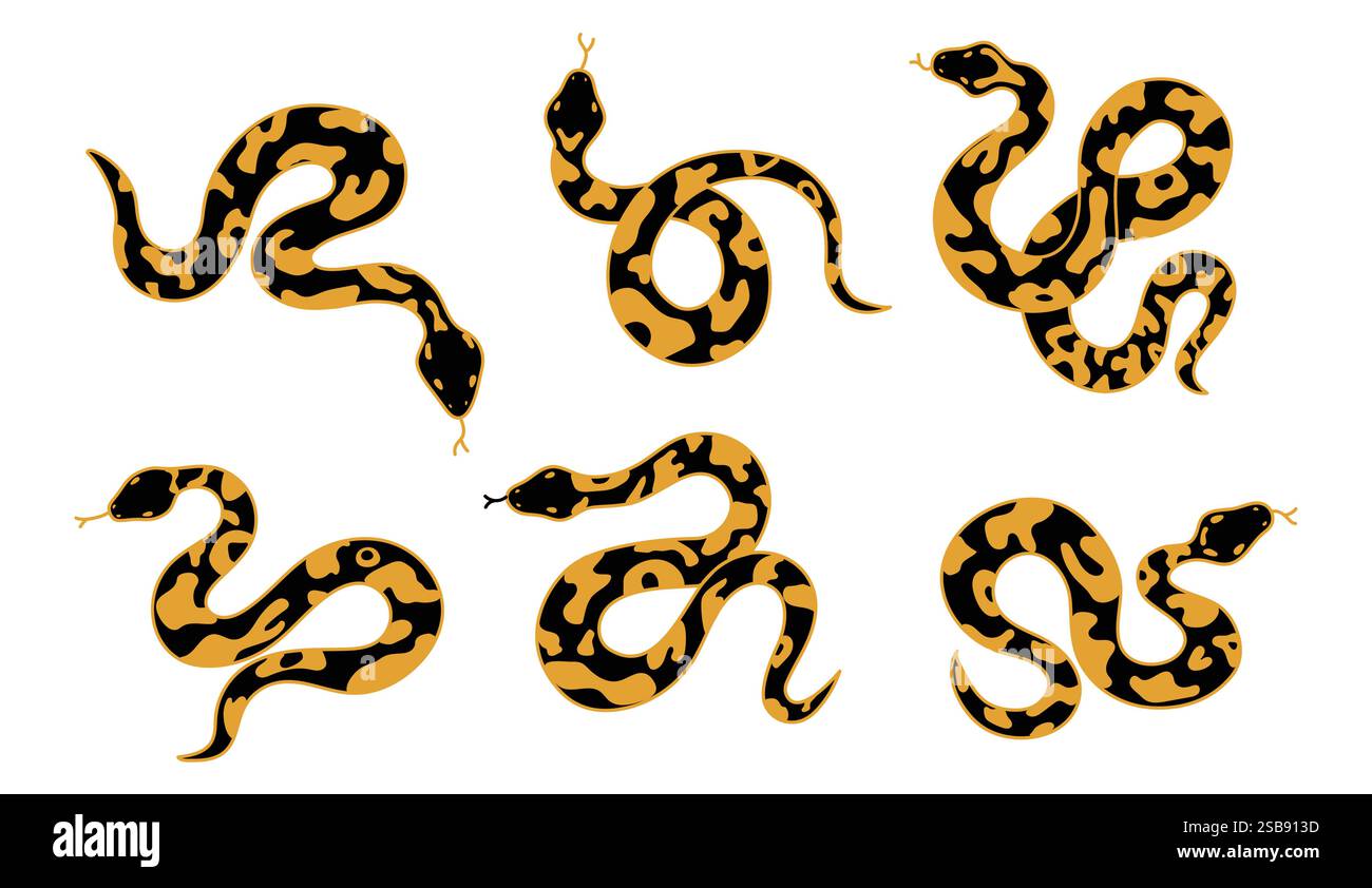 Snake silhouette vector on white set Stock Vector Image & Art - Alamy