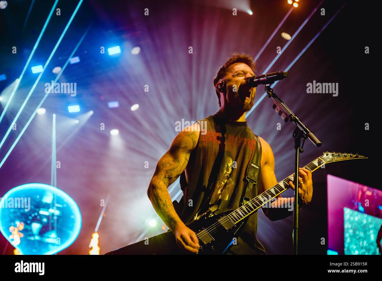 Matthew Tuck of Bullet for My Valentine performs live at the O2 Arena ...