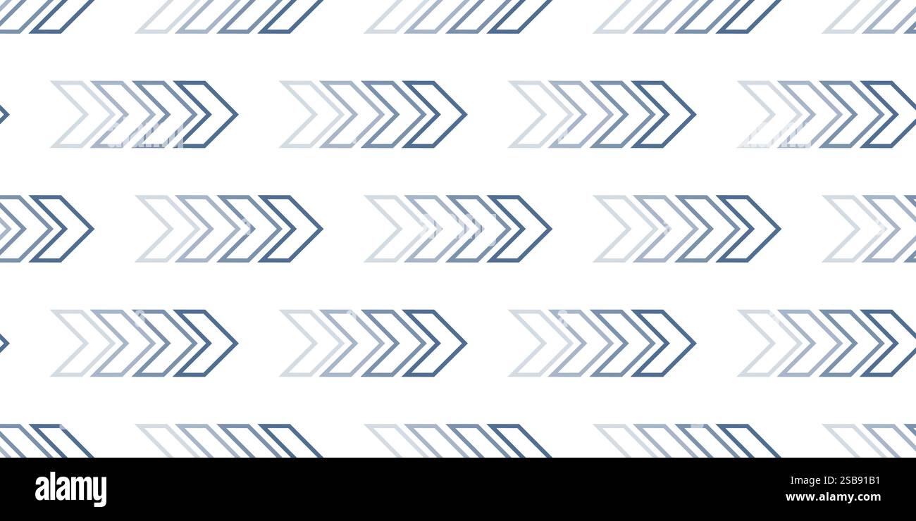 Modern geometric arrow pattern in shades of blue on a white background ...