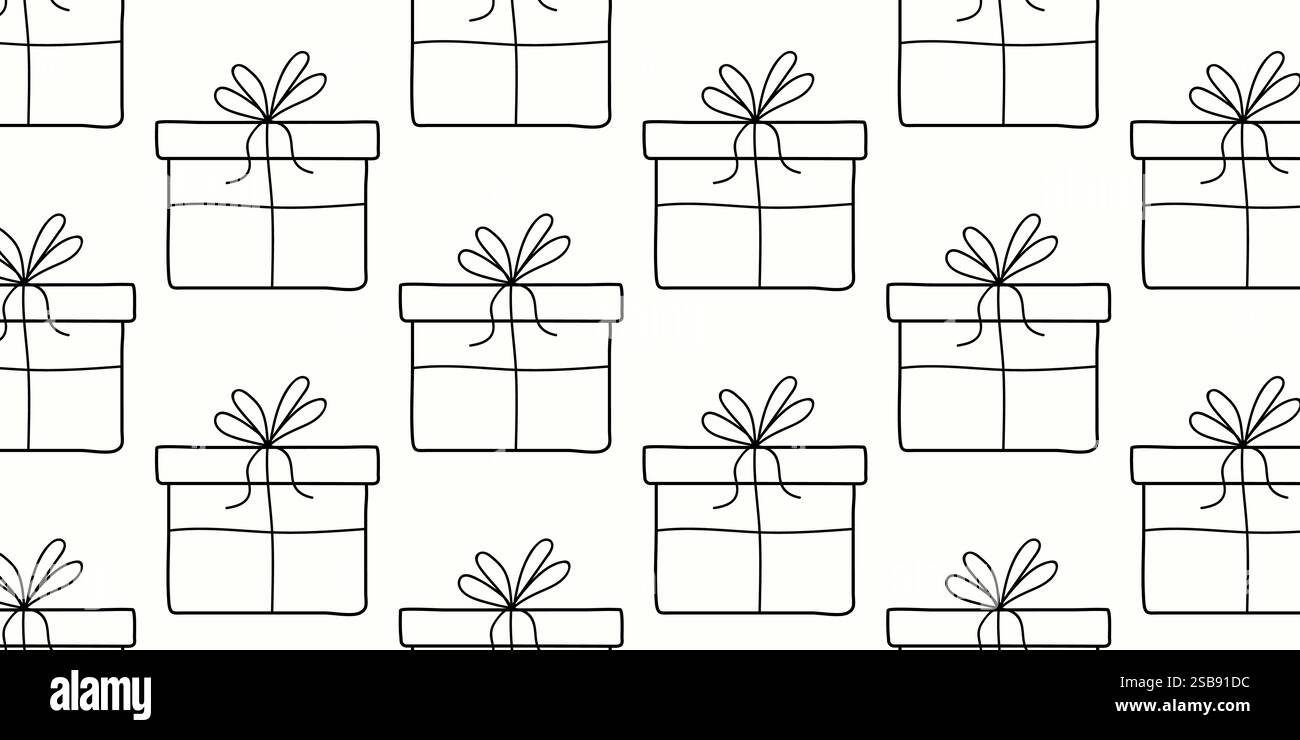 Repeating pattern of gift boxes on a light background for festive ...