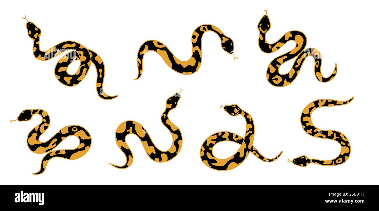 Snake silhouette vector on white set Stock Vector Image & Art - Alamy