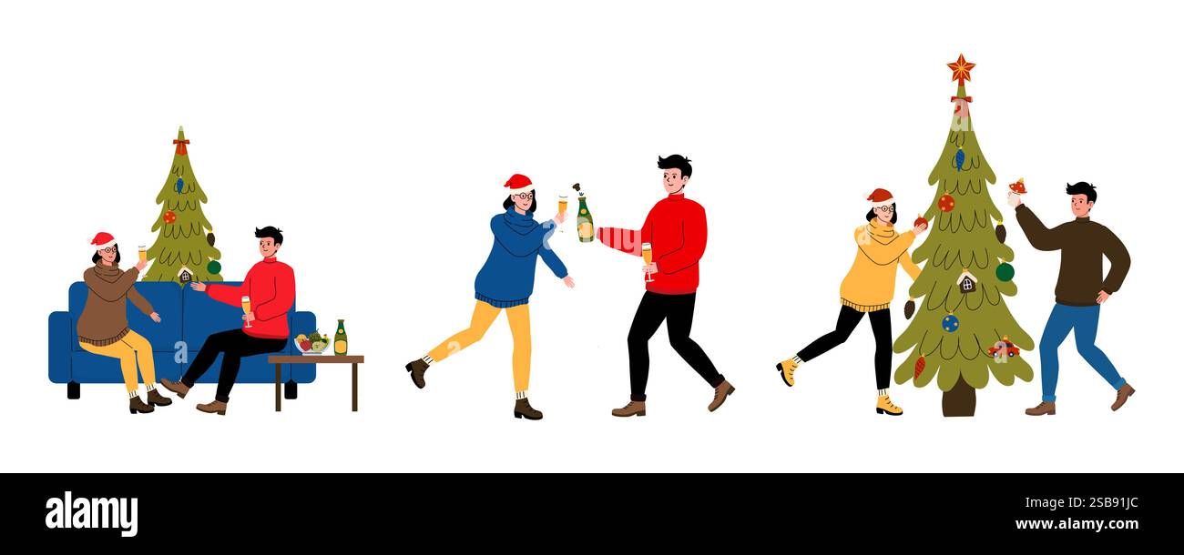 Festive holiday gathering featuring Cut Out Stock Images & Pictures - Alamy