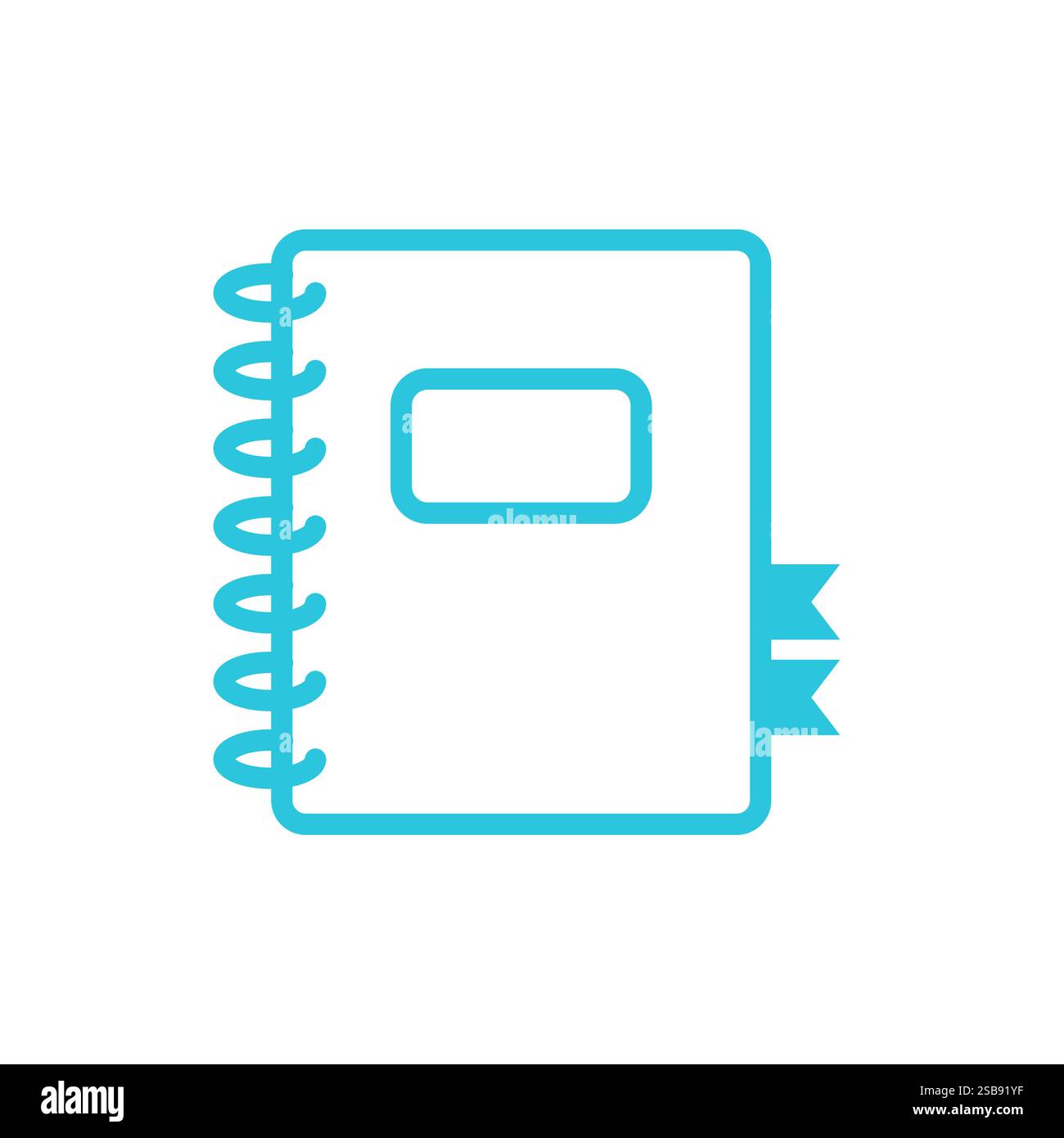 Simple Spiral Notebook Icon with Flags. Isolated on white. Blue icon ...
