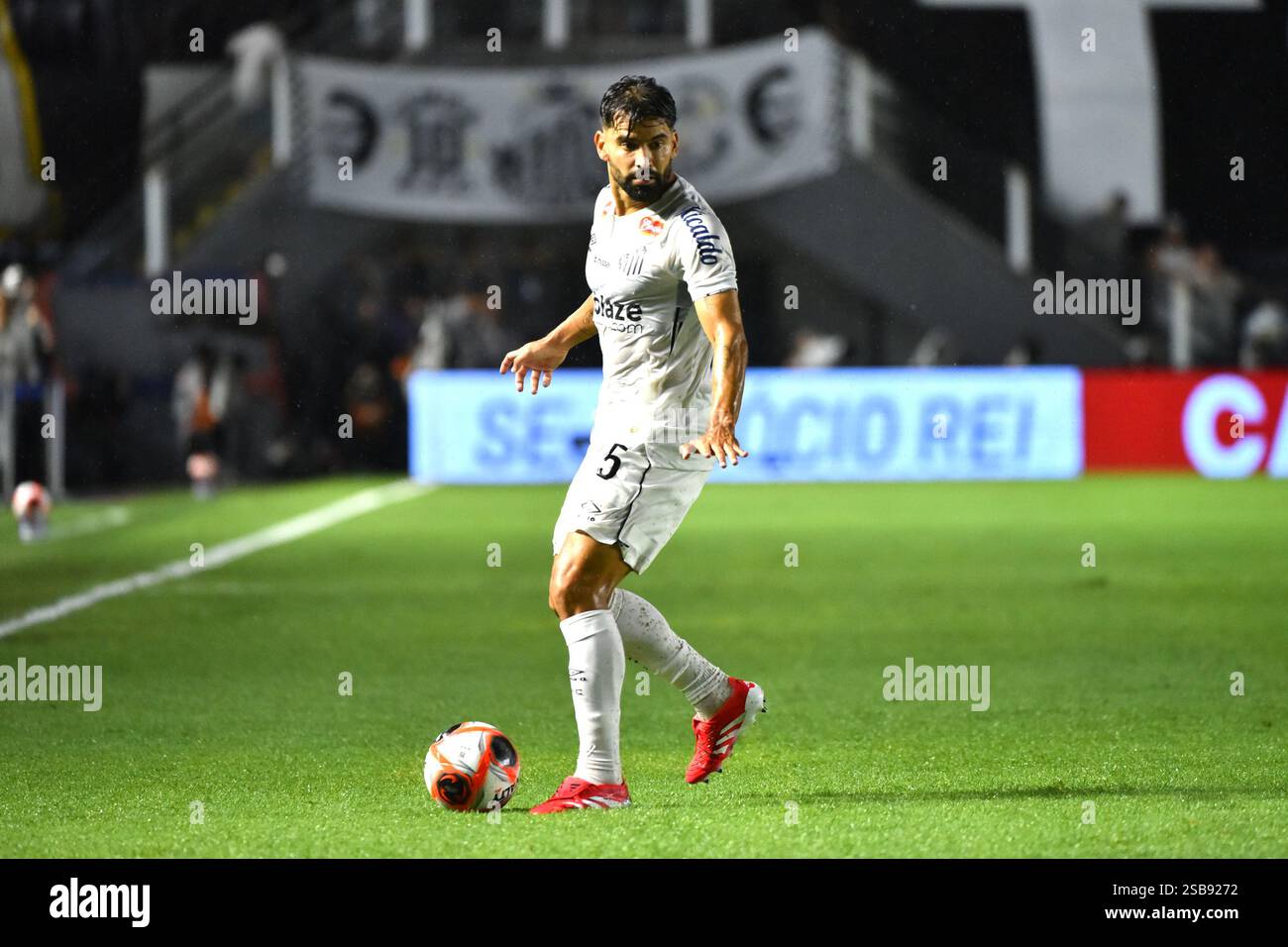 Santos, Brazil. 01st Feb, 2025. Tomás, Santos player during the match ...