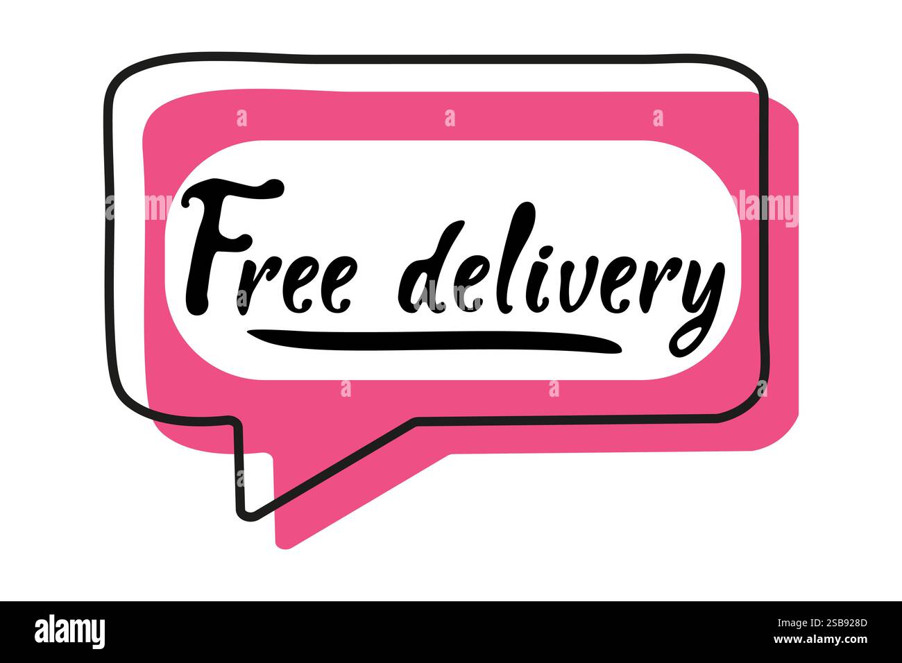Free delivery announcement with speech bubble design in vibrant colors ...