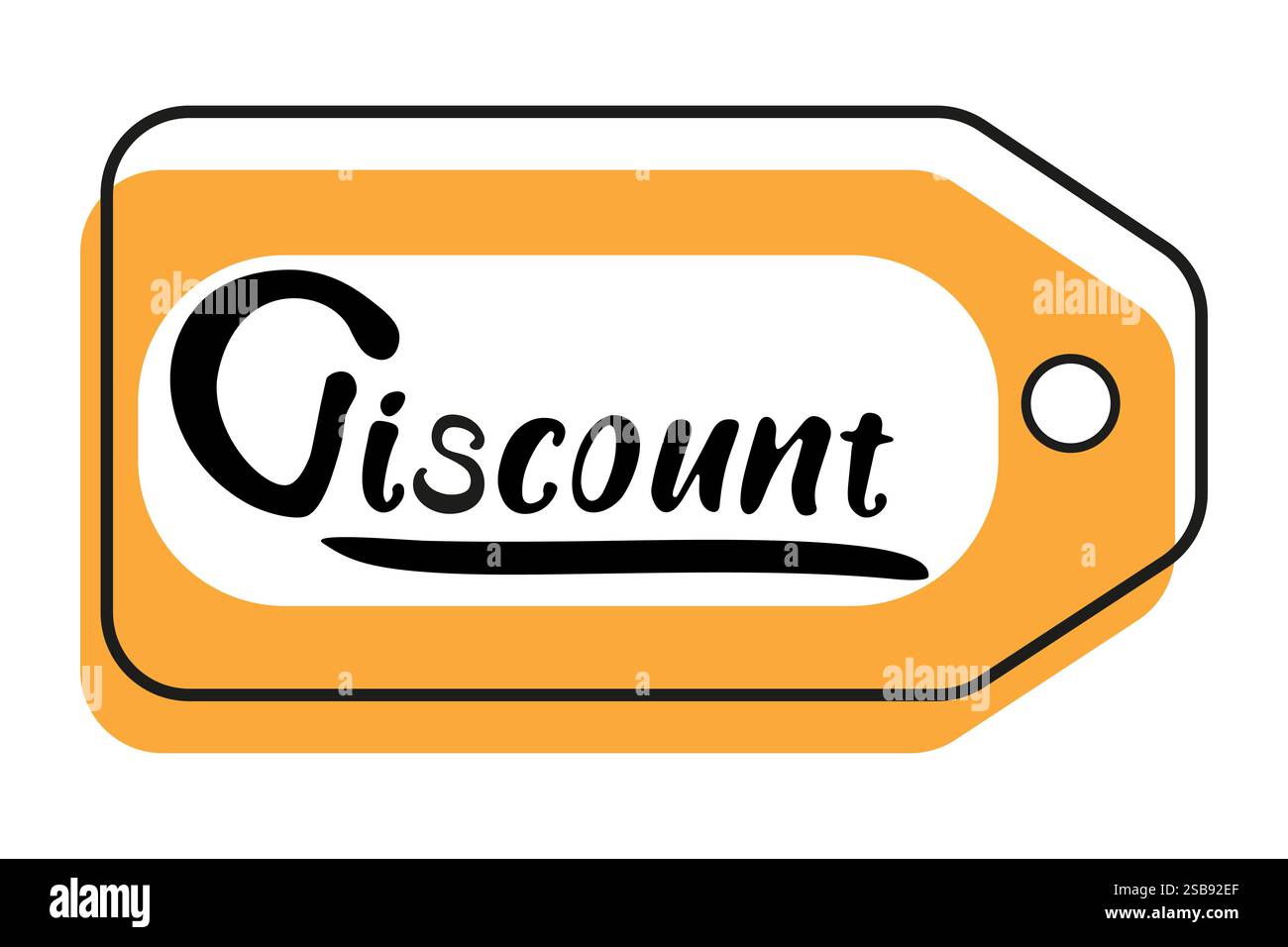Discount tag design featuring bold lettering and vibrant colors Stock ...
