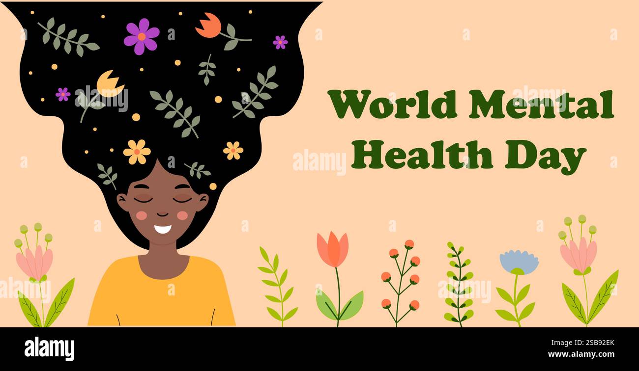Celebrating World Mental Health Day with vibrant illustrations of ...