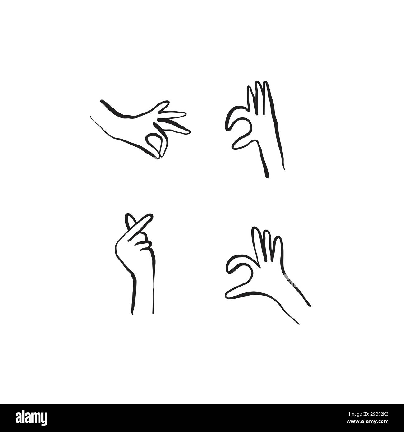 Hands collection of illustrations in hand drawn style. Vector ...
